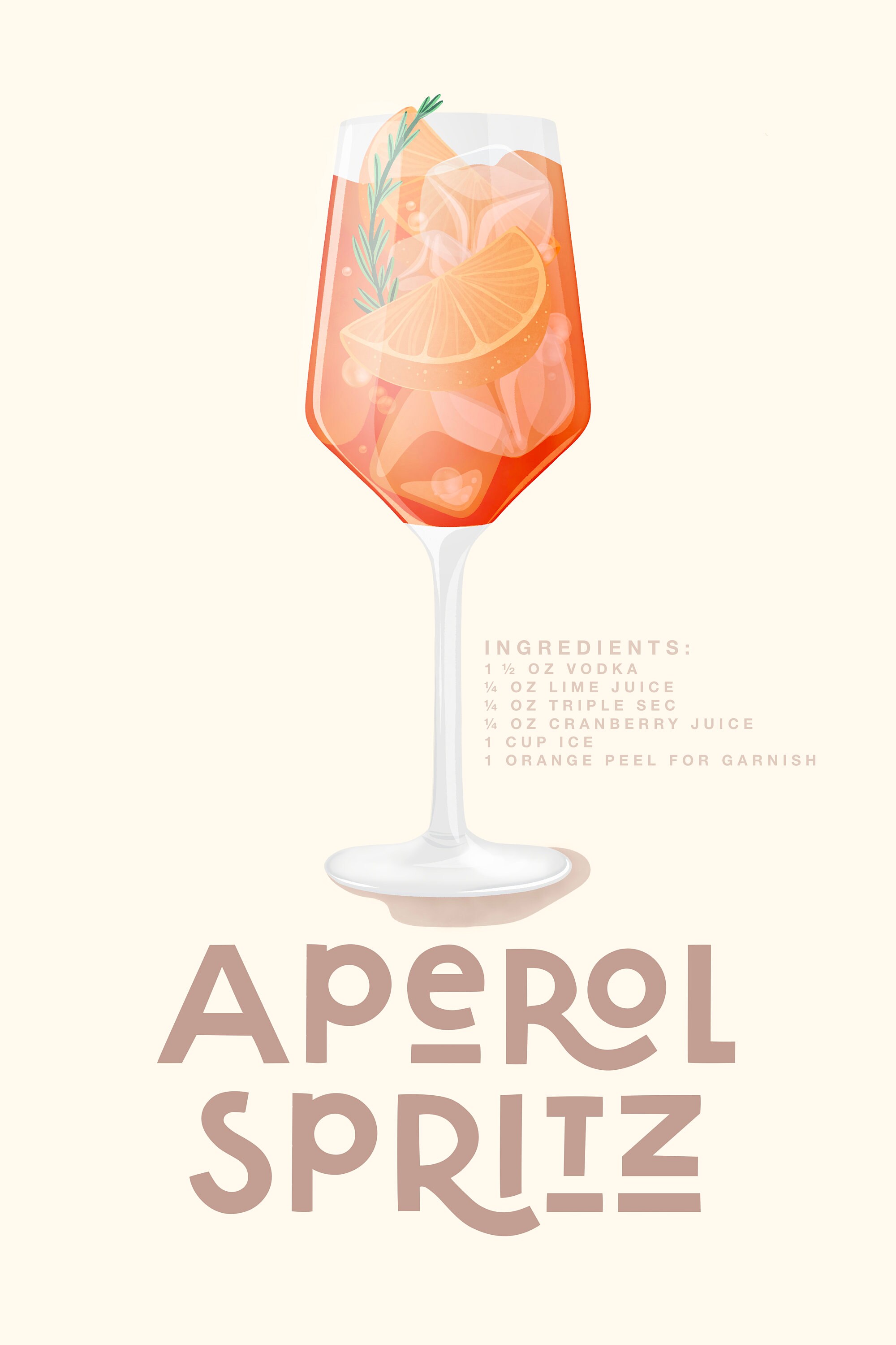Aperol Spritz / Ilustración / / Arte mural / Póster / Bar / Cocina ...
