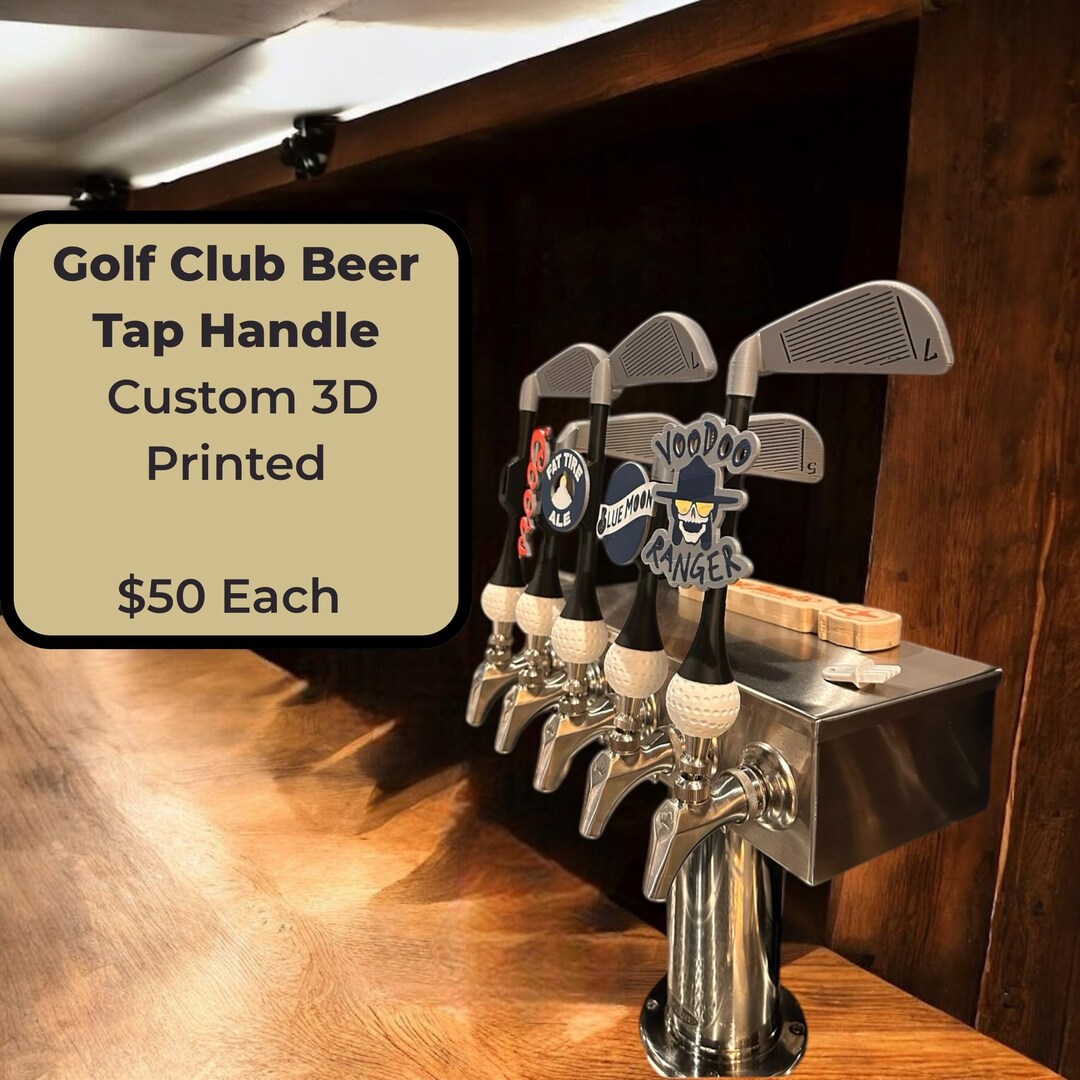 Golf Club Beer Tap Handle – Custom 3D Printed Bar Pull With Golf Ball ...