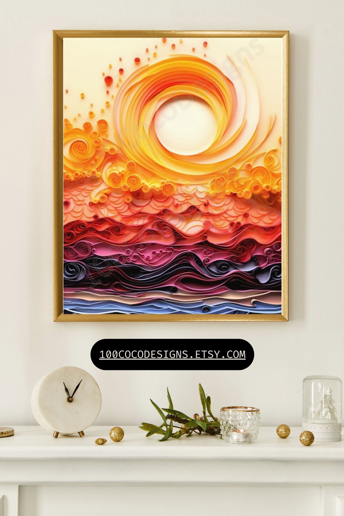 Paper Quilled Sun Digital Download, Sunrise, Sunset, Quilling Art ...