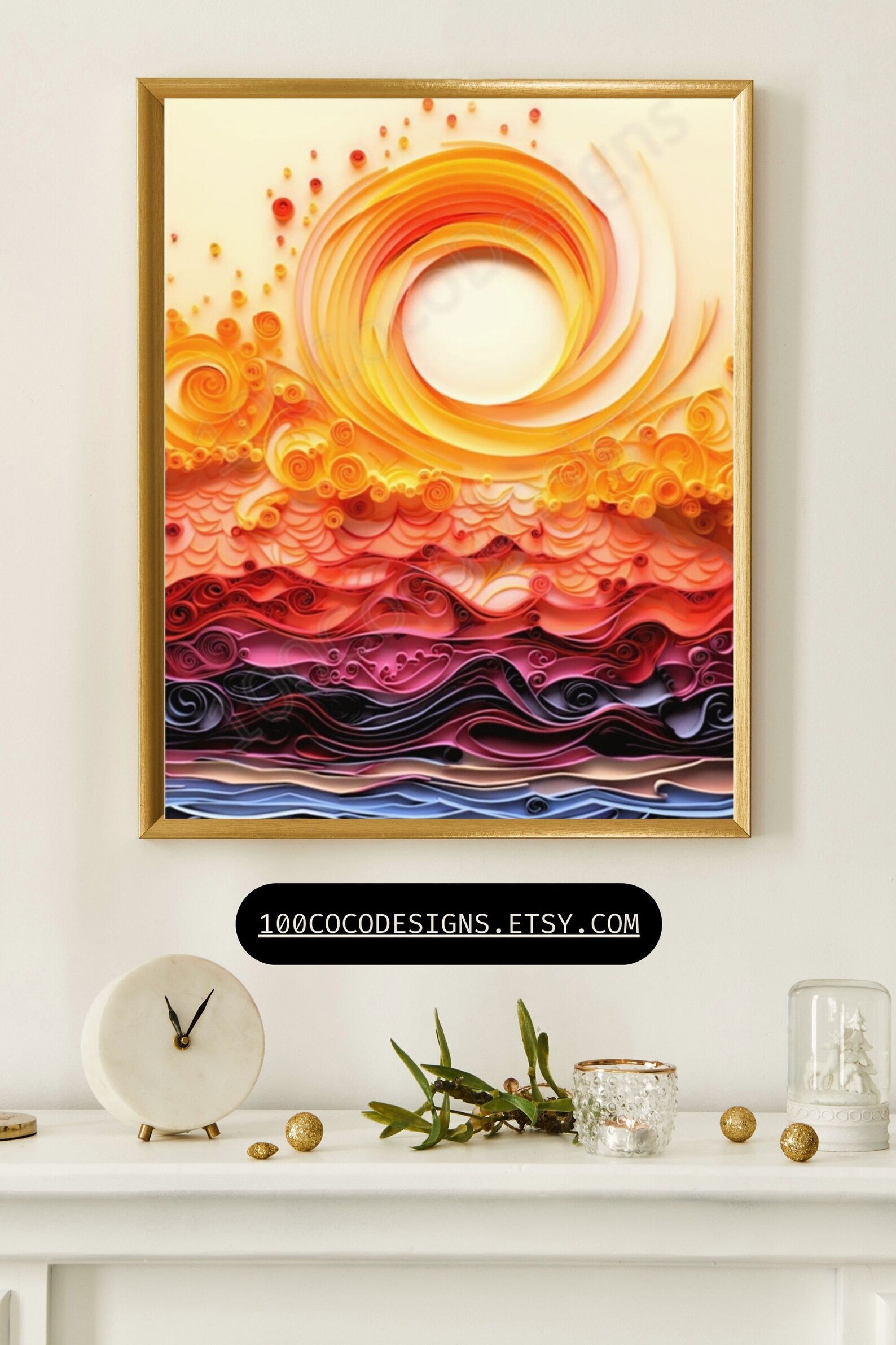 Paper Quilled Sun Digital Download, Sunrise, Sunset, Quilling Art ...