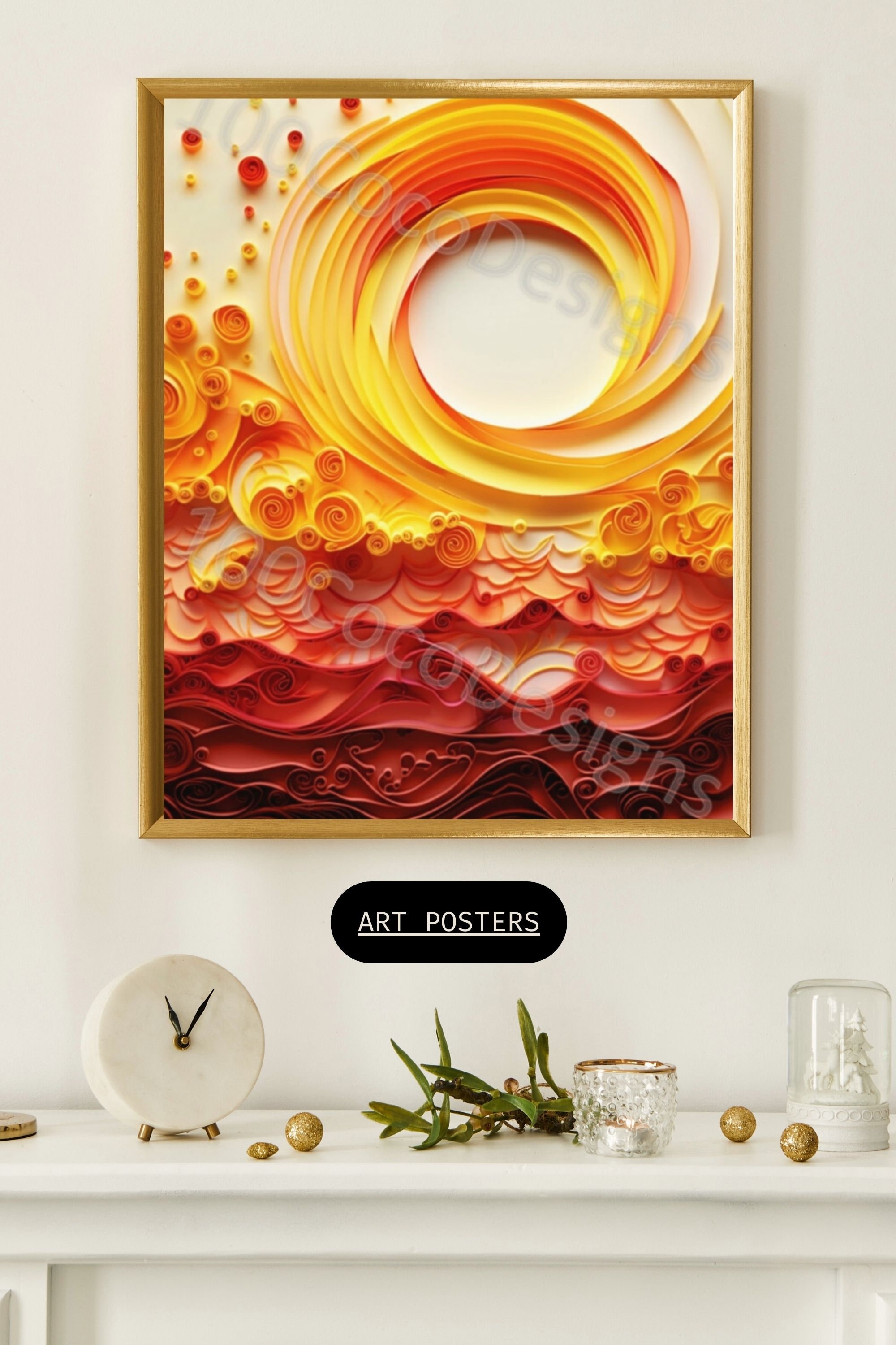 Beautiful Paper Quilled Sun in Fall Colors, Sunset, Sunrise, Paper ...