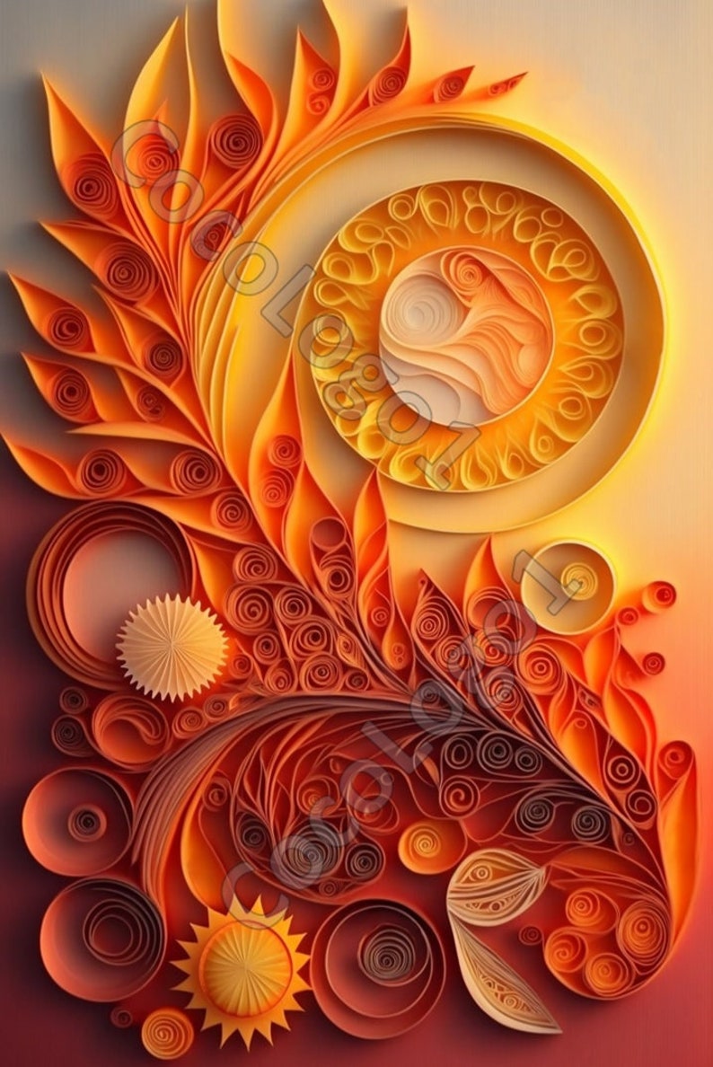 Paper Quilled Sun, Sunset, Sunrise, Fall Comfort Colors, Cheap Digital ...