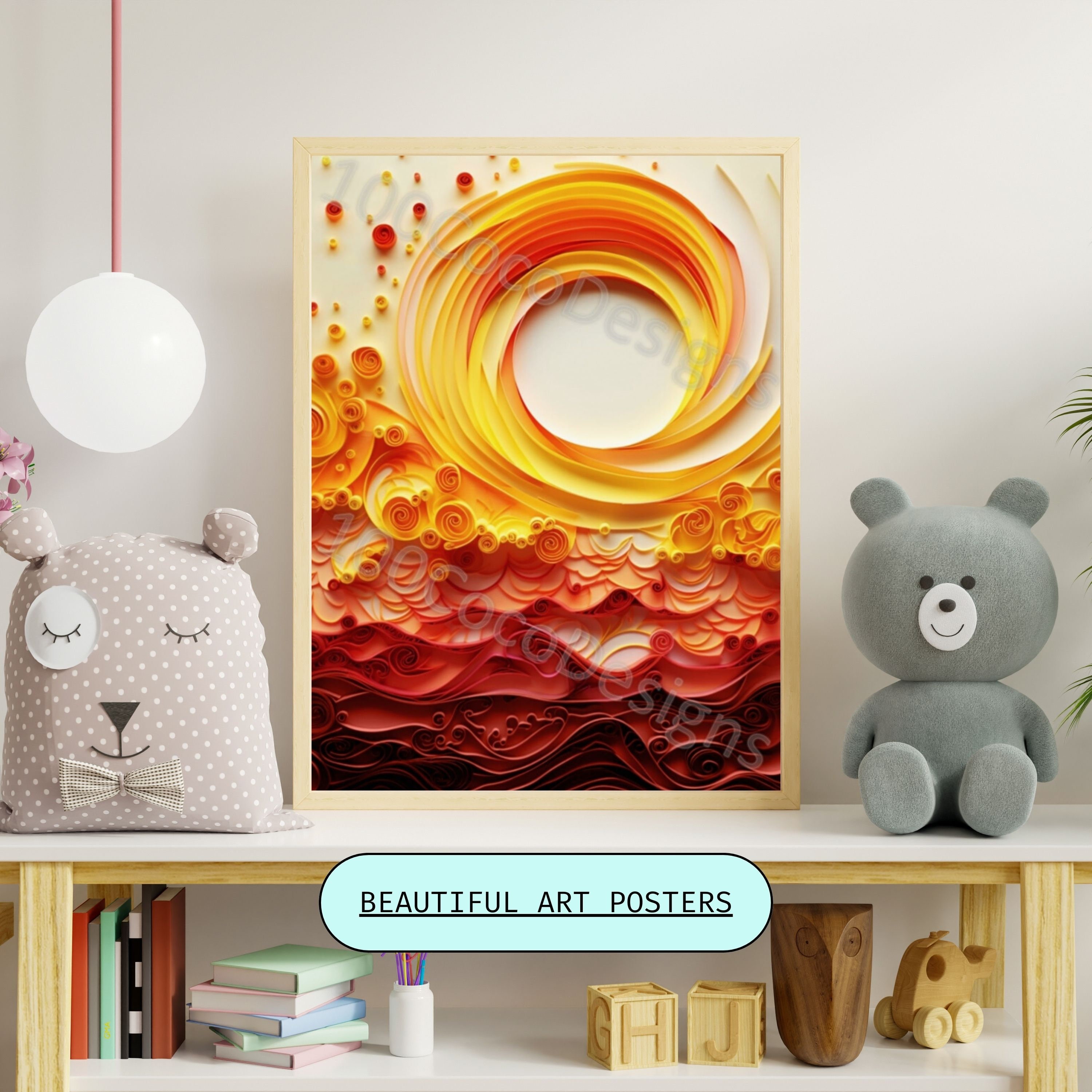 Beautiful Paper Quilled Sun in Fall Colors, Sunset, Sunrise, Paper ...