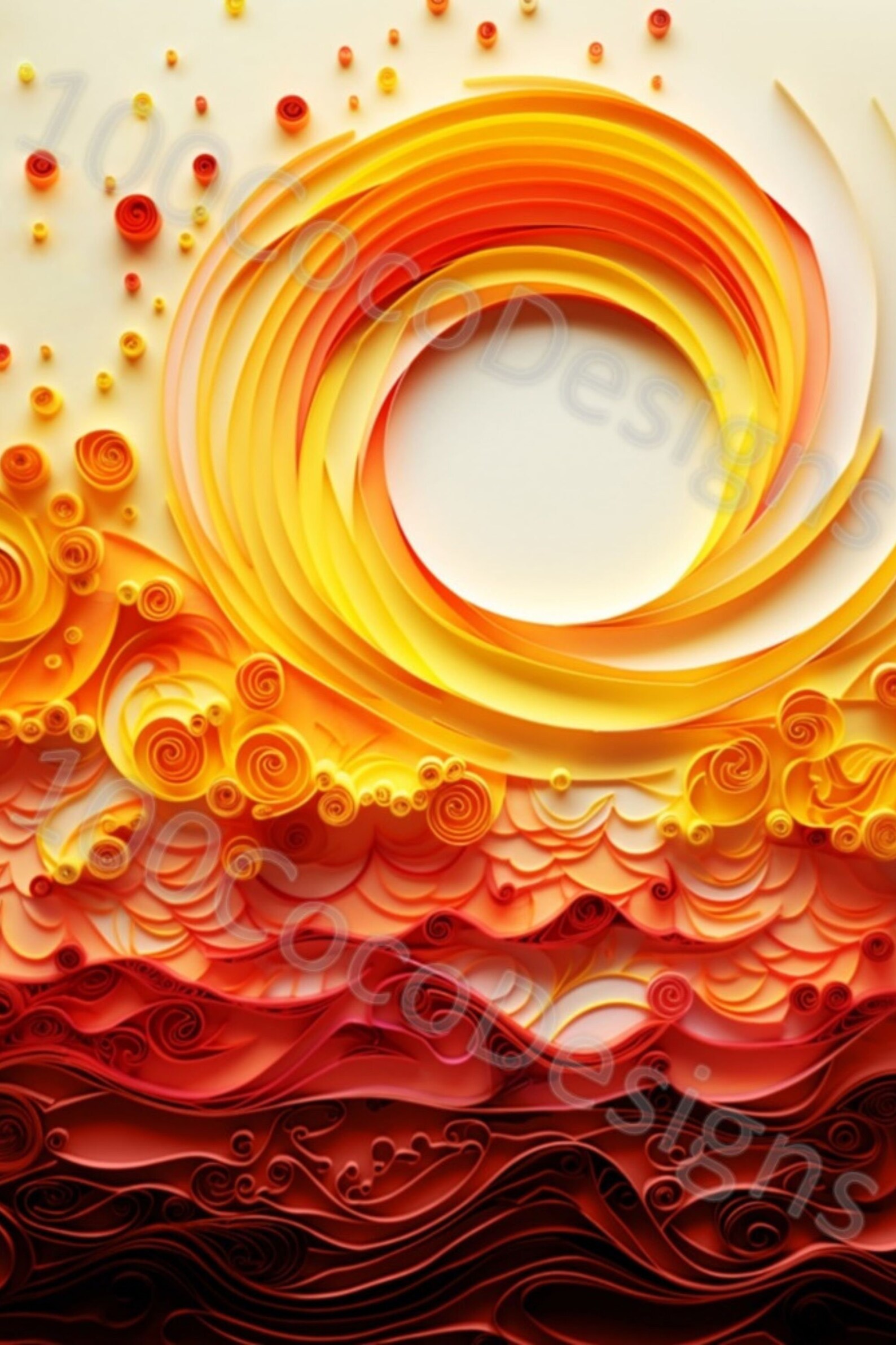 Beautiful Paper Quilled Sun in Fall Colors, Sunset, Sunrise, Paper ...
