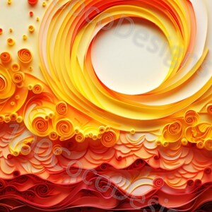Beautiful Paper Quilled Sun in Fall Colors, Sunset, Sunrise, Paper ...
