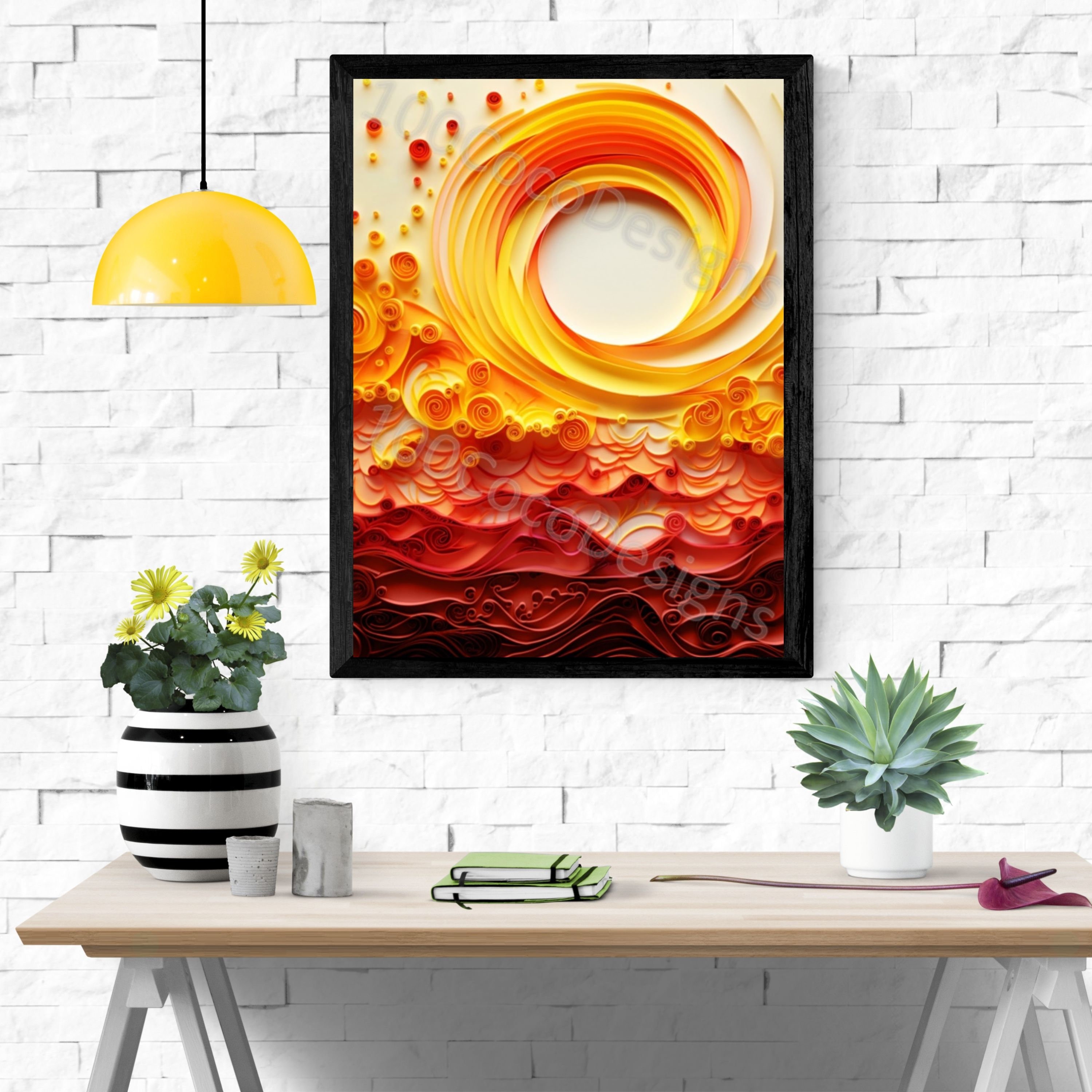 Beautiful Paper Quilled Sun in Fall Colors, Sunset, Sunrise, Paper ...