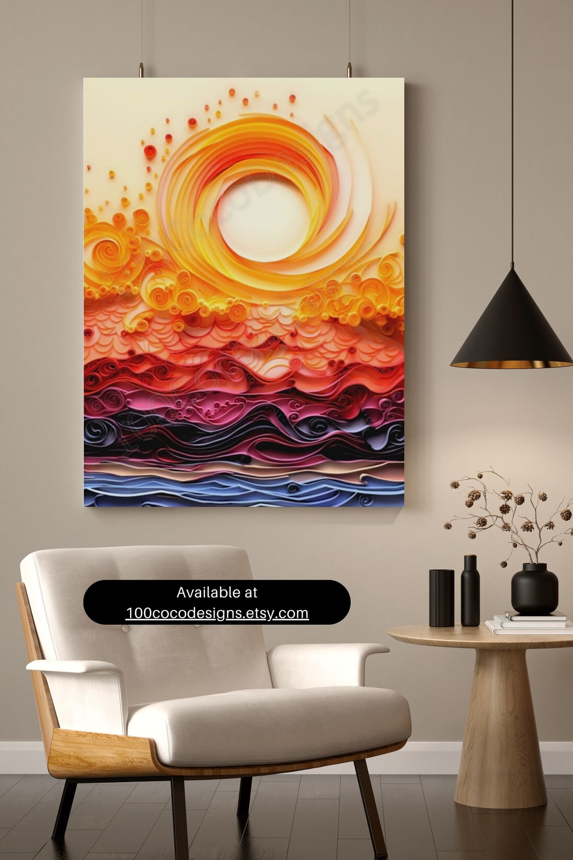 Paper Quilled Sun Digital Download, Sunrise, Sunset, Quilling Art ...