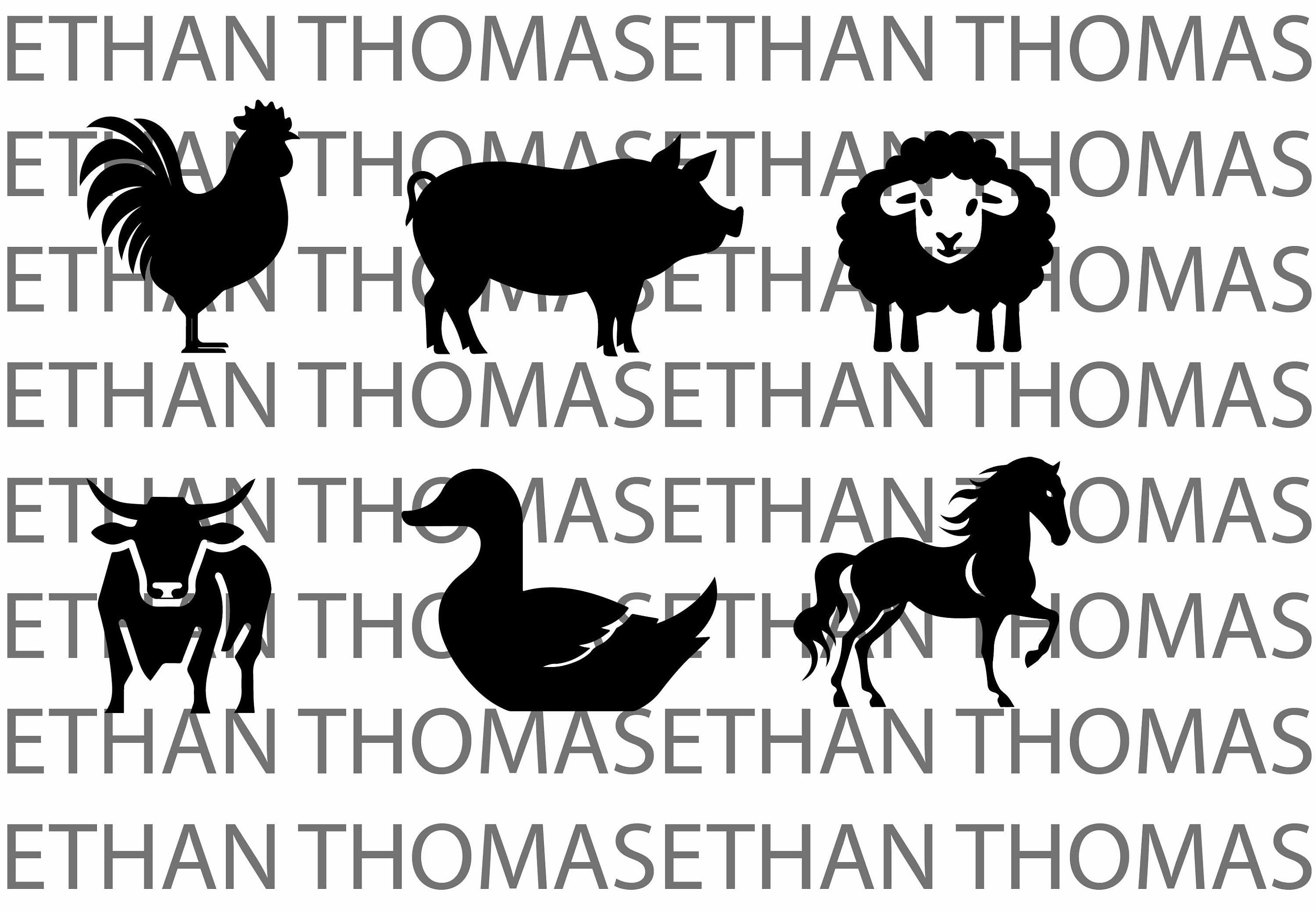 Farm Animal Vector Images Set - Digital Download, Perfect for Crafts ...