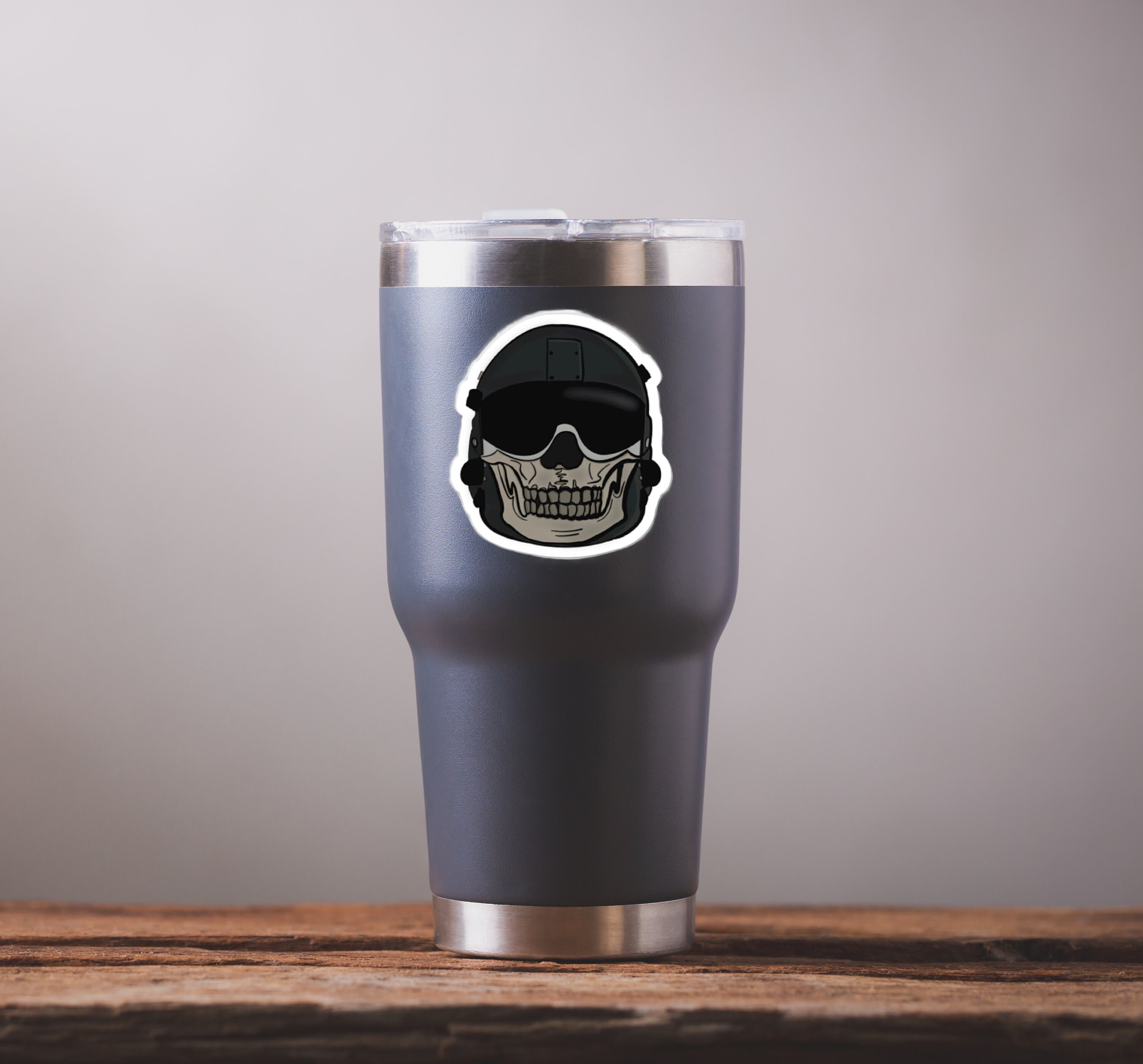 Black US Army Helicopter Helmet HGU-56P With Skull Design vinyl Sticker ...