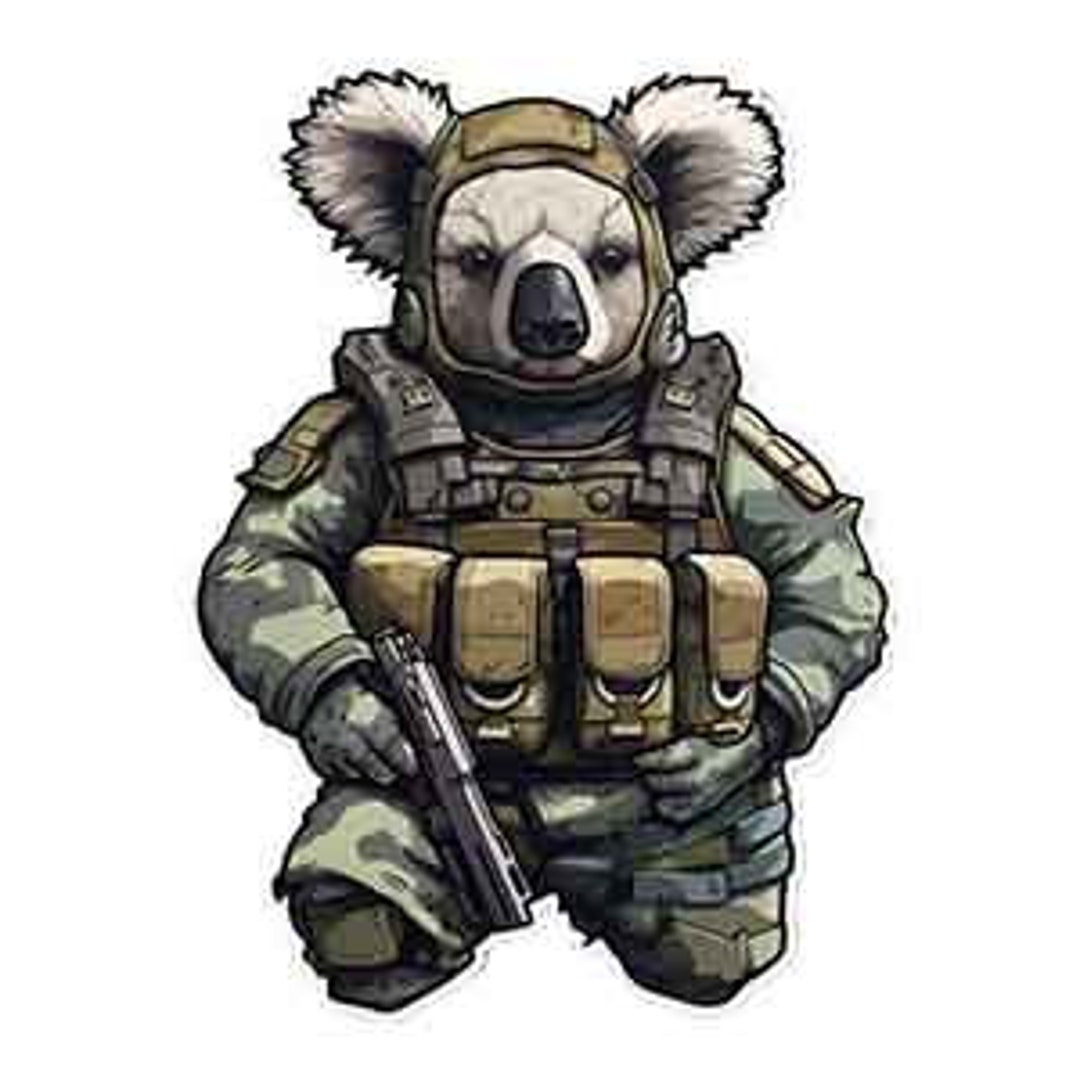 Tactical Soldier Koala Bear Sticker 2x2 Inches, Ready for Action - Etsy