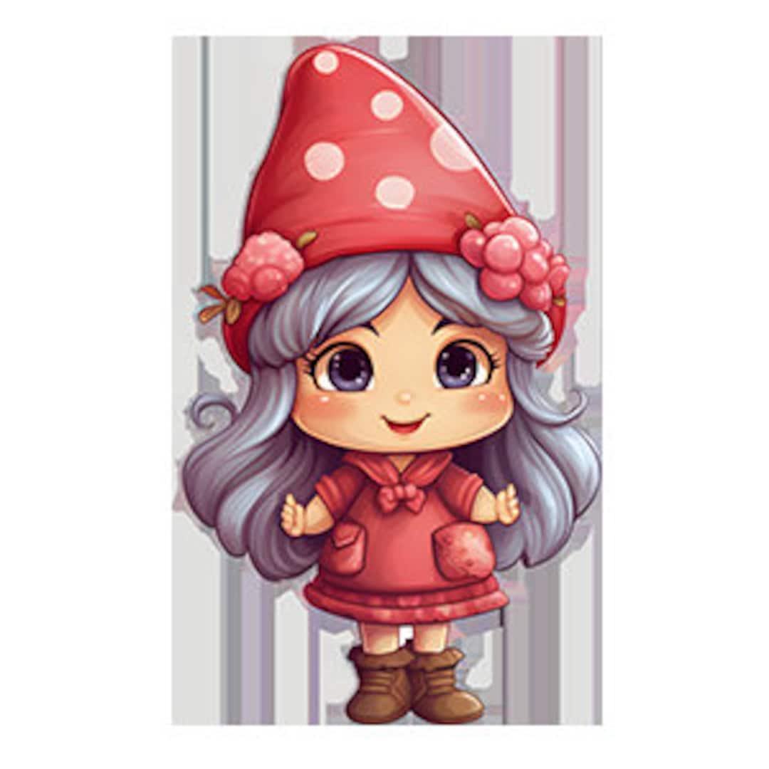 Girly Gnome Vinyl Sticker Whimsical and Delightful 3x3 - Etsy