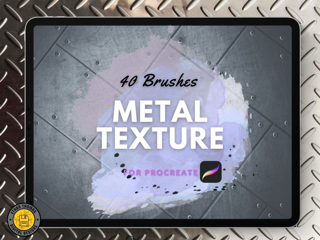 Brush Set Kit of Metal Texture for Procreate | 40 Set of Brushes for ...