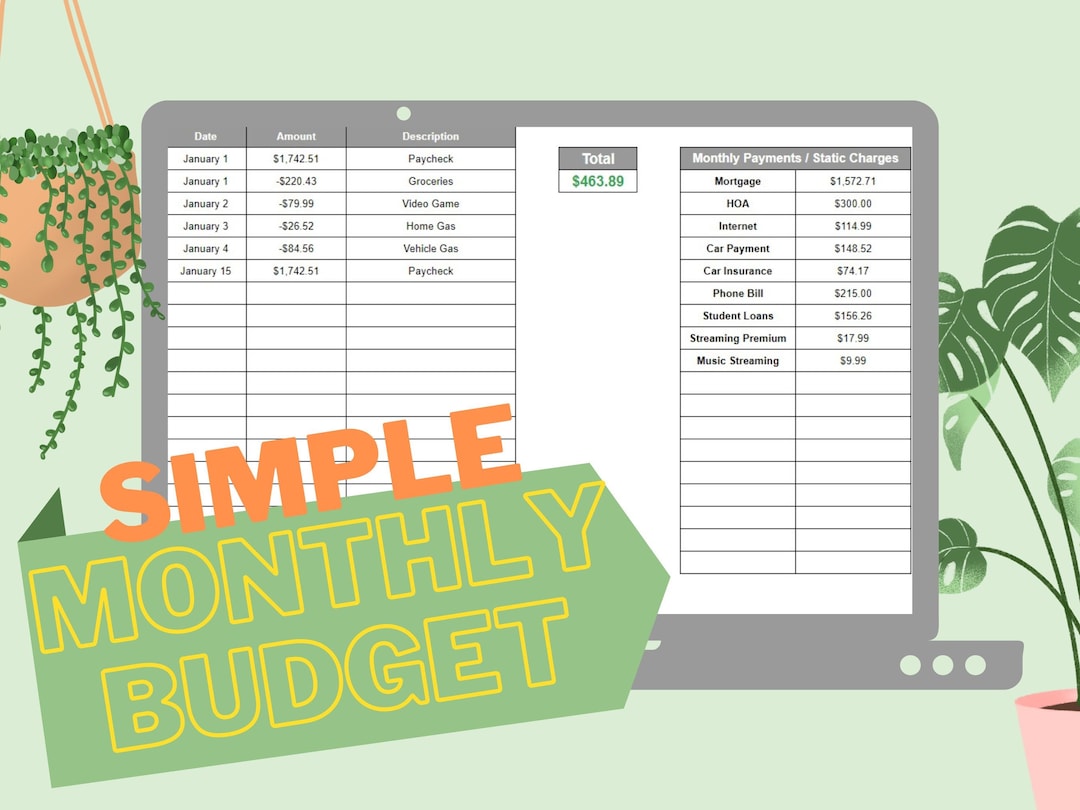 2023 Monthly Budget Spreadsheet | Google Sheets (digital Transaction ...