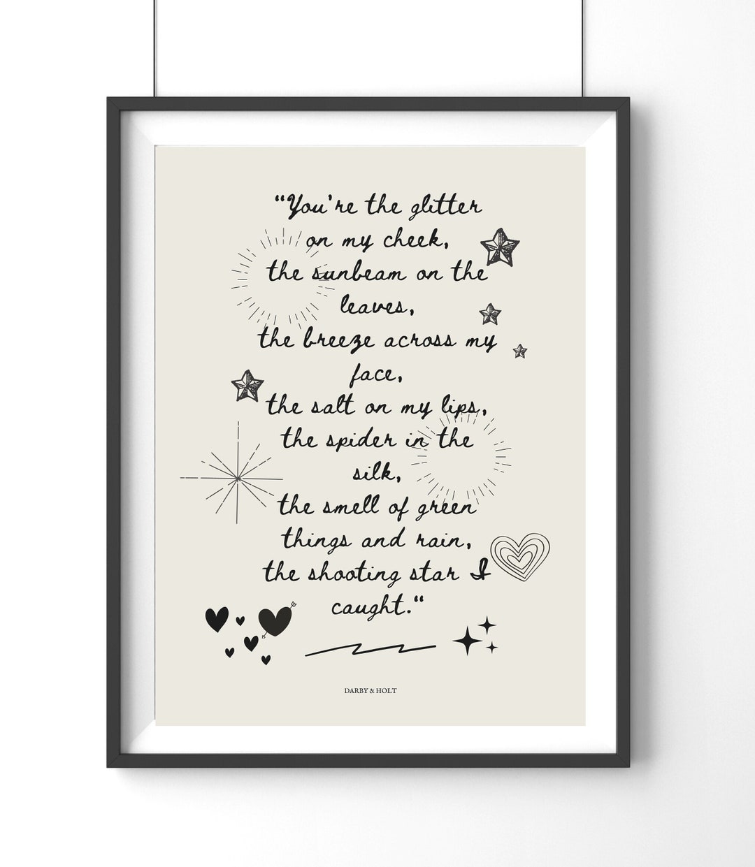 Original Poetry Wall Art Whimsical Art Light Academia Unique Gift Her ...