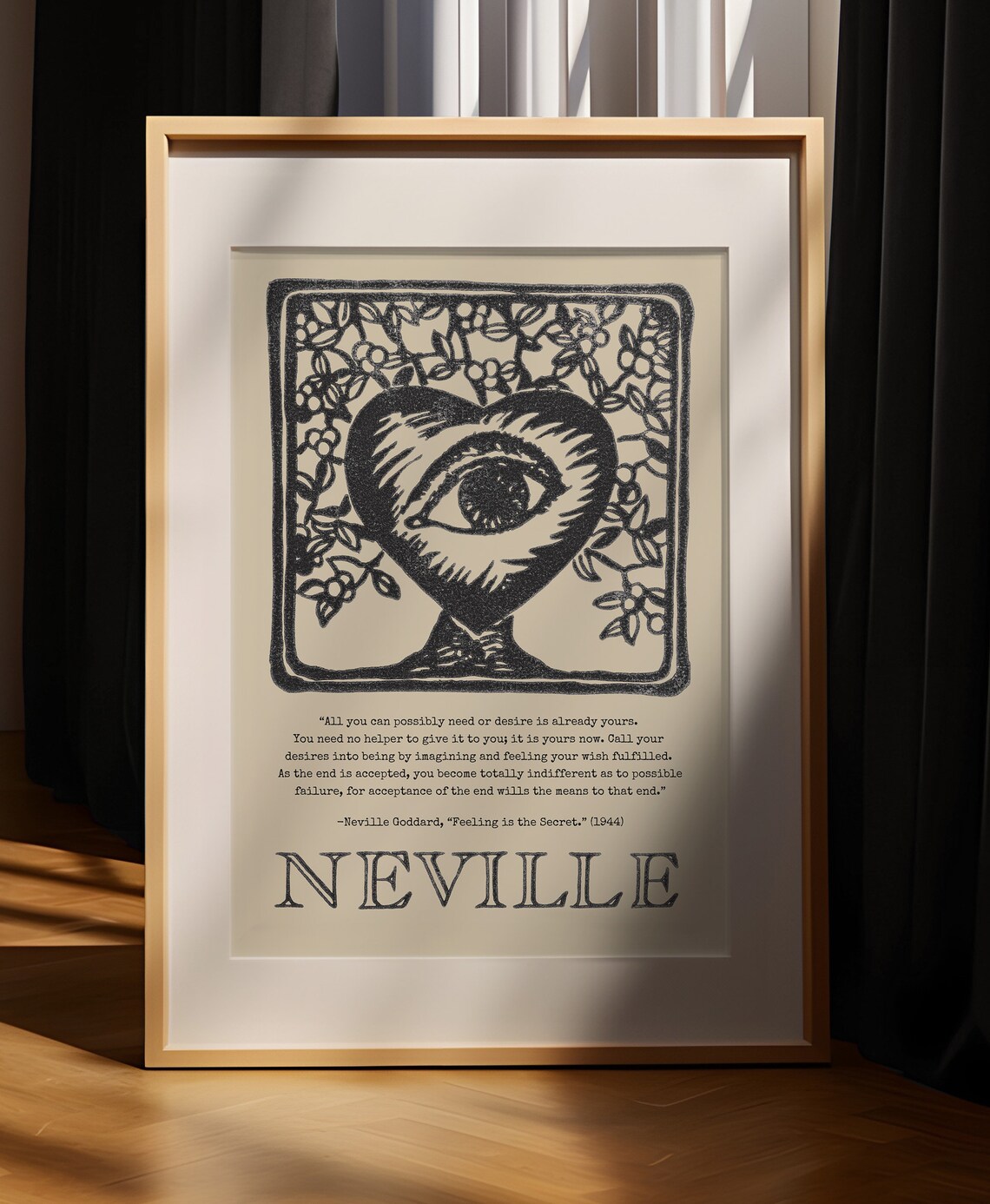 Neville Goddard Poster, Neville Symbol Heart, Law of Attraction Print ...