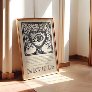 Neville Goddard Poster, Neville Symbol Heart, Law of Attraction Print ...