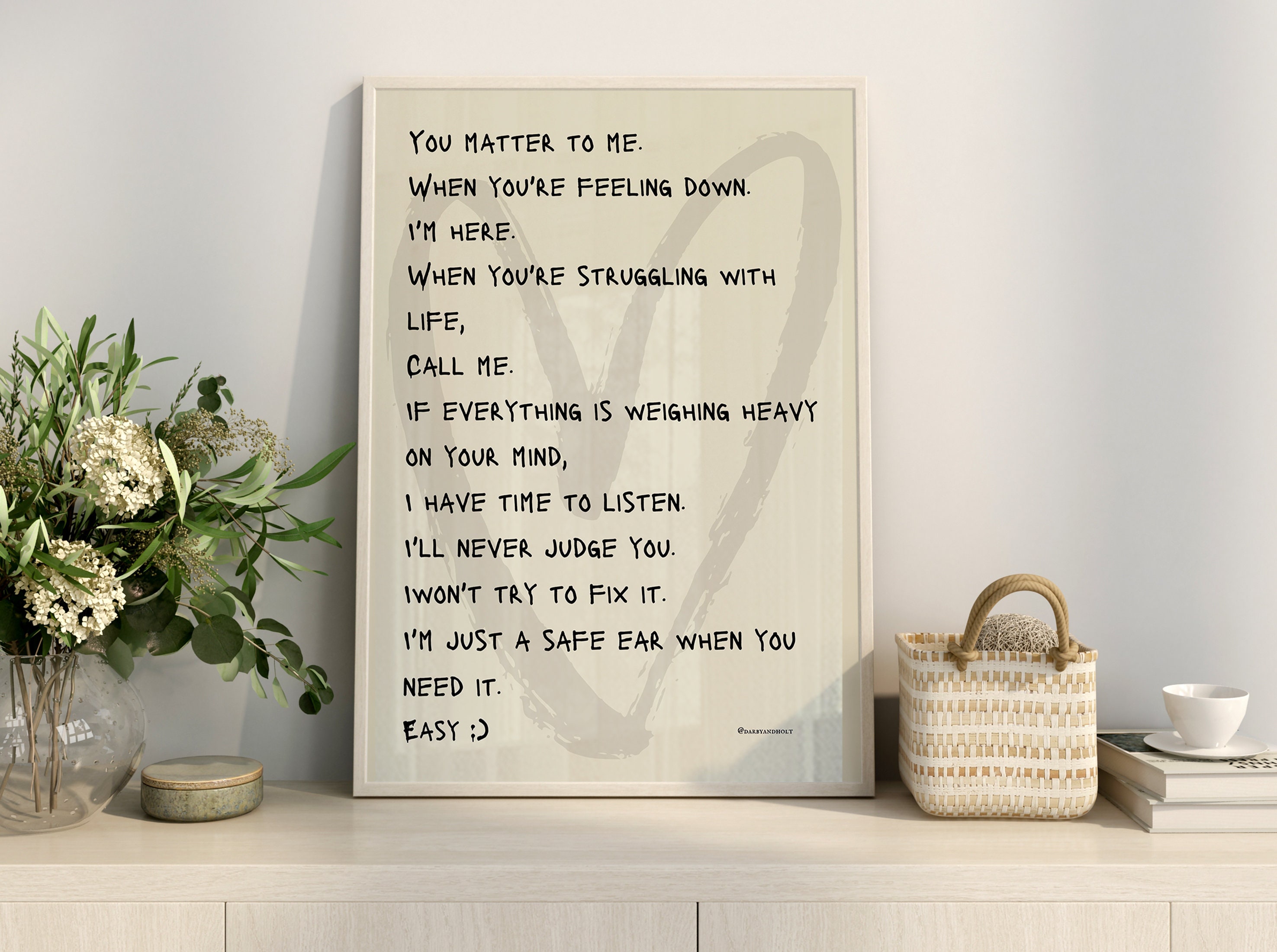 Mental Health Wall Art Workplace Poster Suicide Prevention, You Matter ...