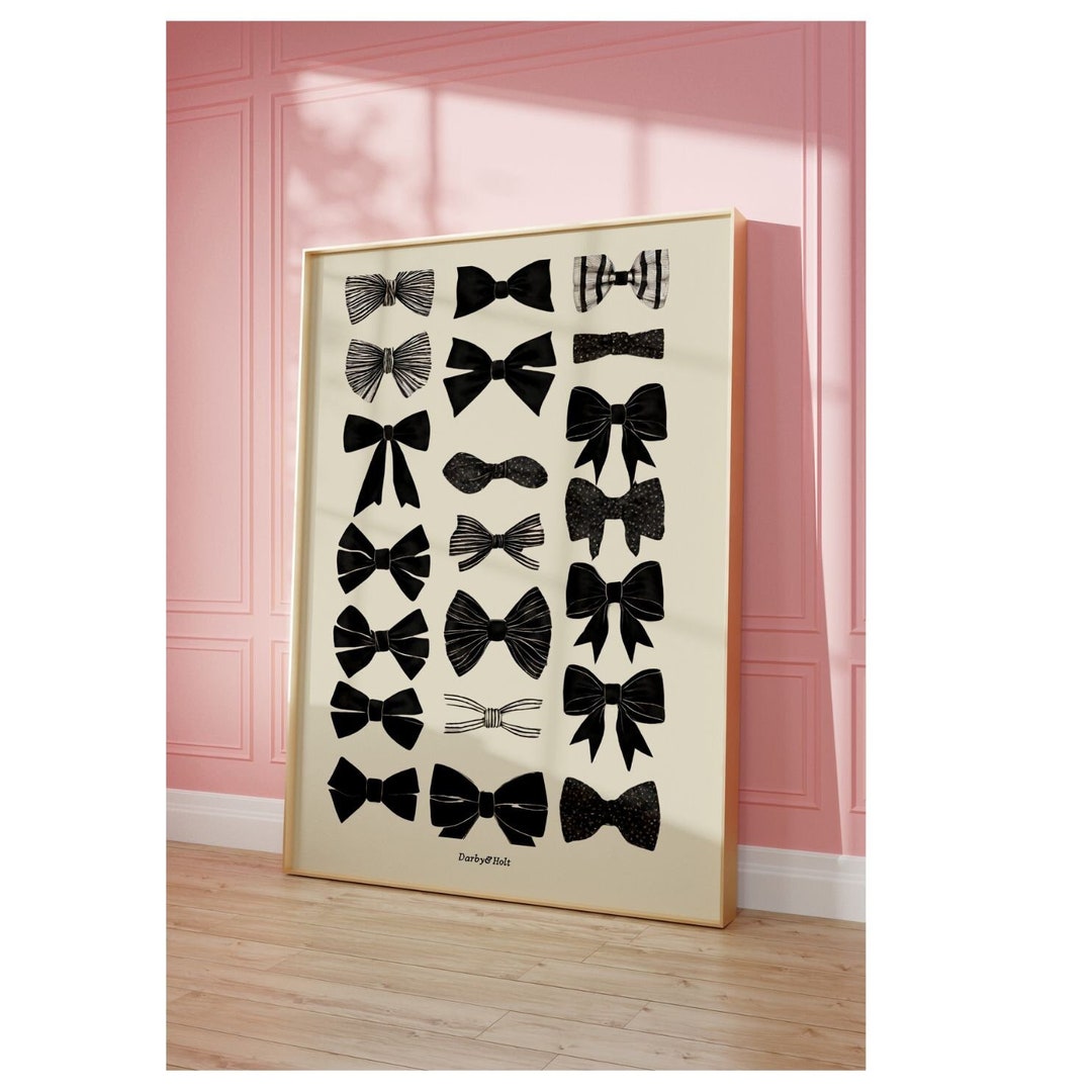 Coquette Bow Printable, Balletcore Decor, Trendy Girly Poster, Old ...
