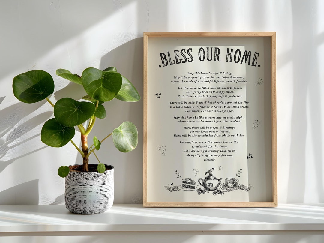 Bless Our Home, New Home Gift, House Blessing Poem, Housewarming Decor ...