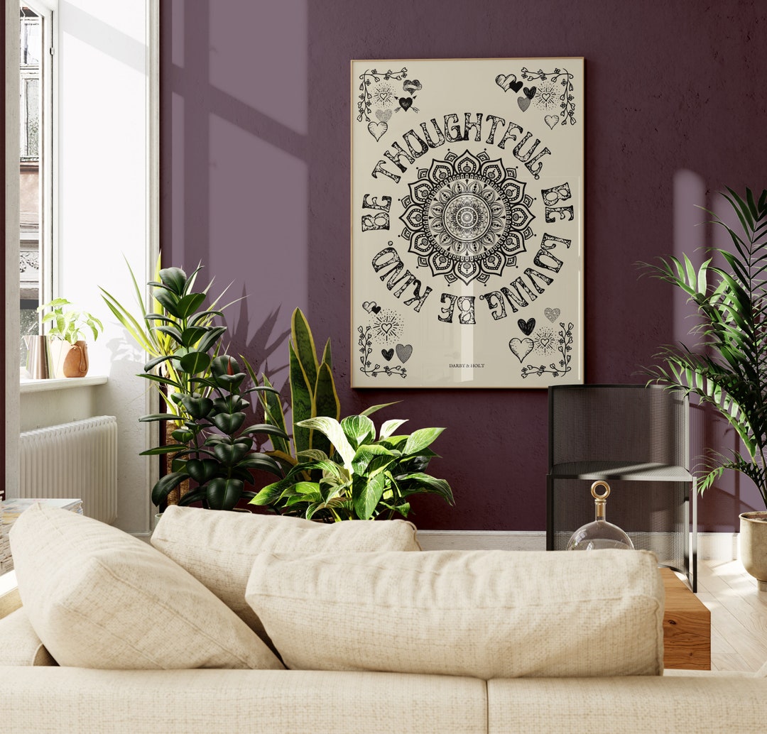 Mindfulness Wall Art, Mental Health Poster Art Print | Be Kind ...