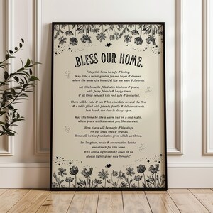 Bless Our Home, New Home Gift, House Blessing Poem, Housewarming Decor ...