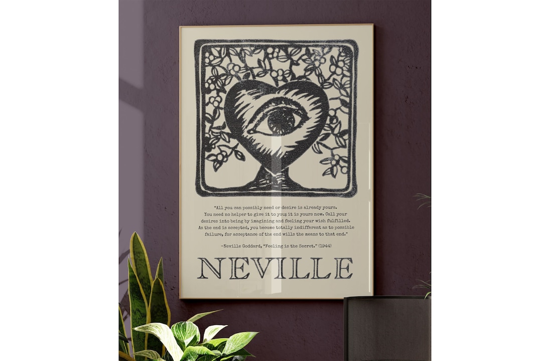 Neville Goddard Poster, Neville Symbol Heart, Law of Attraction Print ...