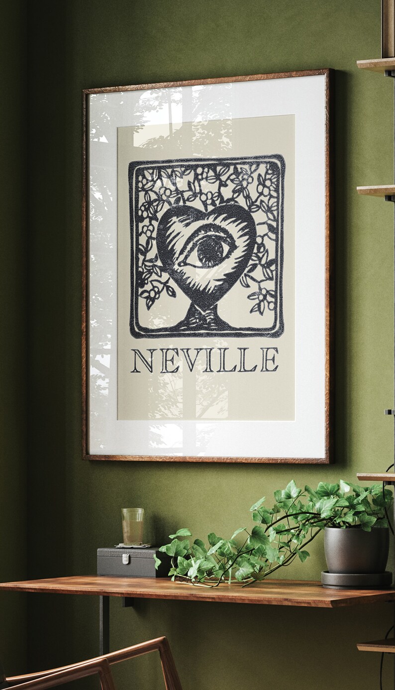 Neville Goddard Poster, Neville Symbol Heart, Law of Attraction Print ...
