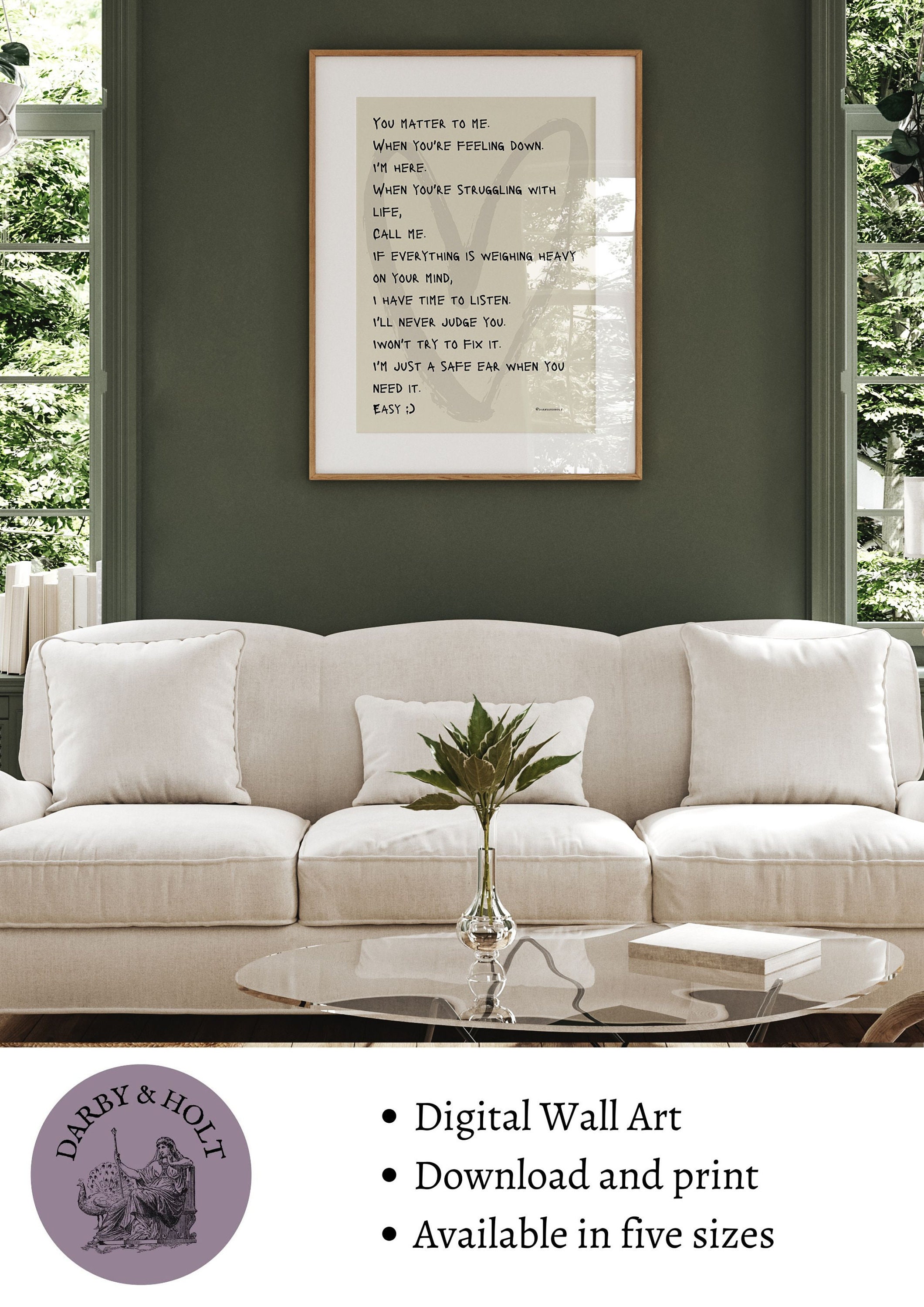 Mental Health Wall Art Workplace Poster Suicide Prevention, You Matter ...