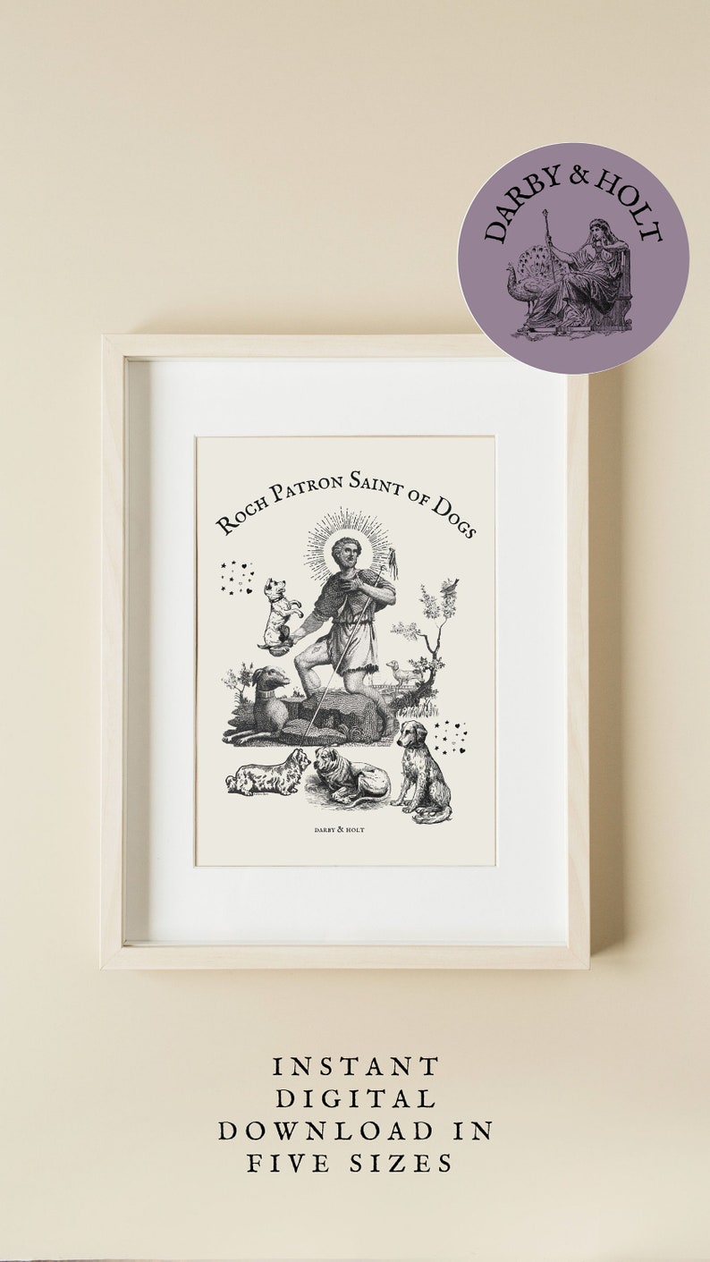 Patron Saint of Dogs Roch Wall Art Digital Download, Protect My Dog ...