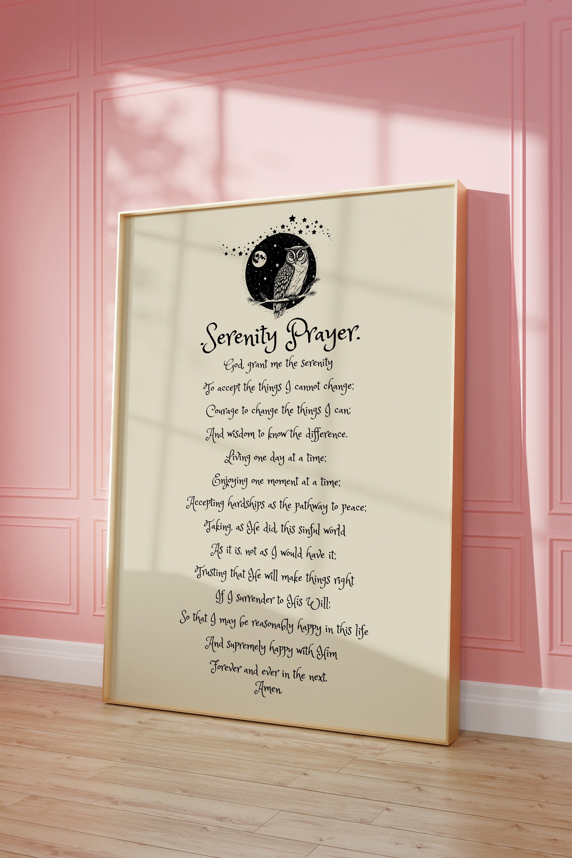 Serenity Prayer Wall Art Recovery Gift, Alcoholics Anonymous, Addiction ...