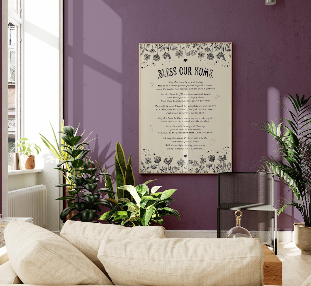 Bless Our Home, New Home Gift, House Blessing Poem, Housewarming Decor ...