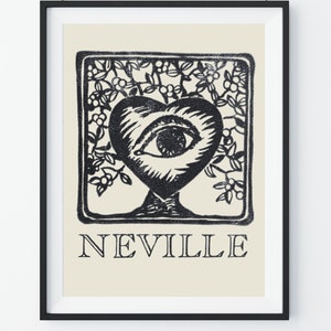 Neville Goddard Poster, Neville Symbol Heart, Law of Attraction Print ...