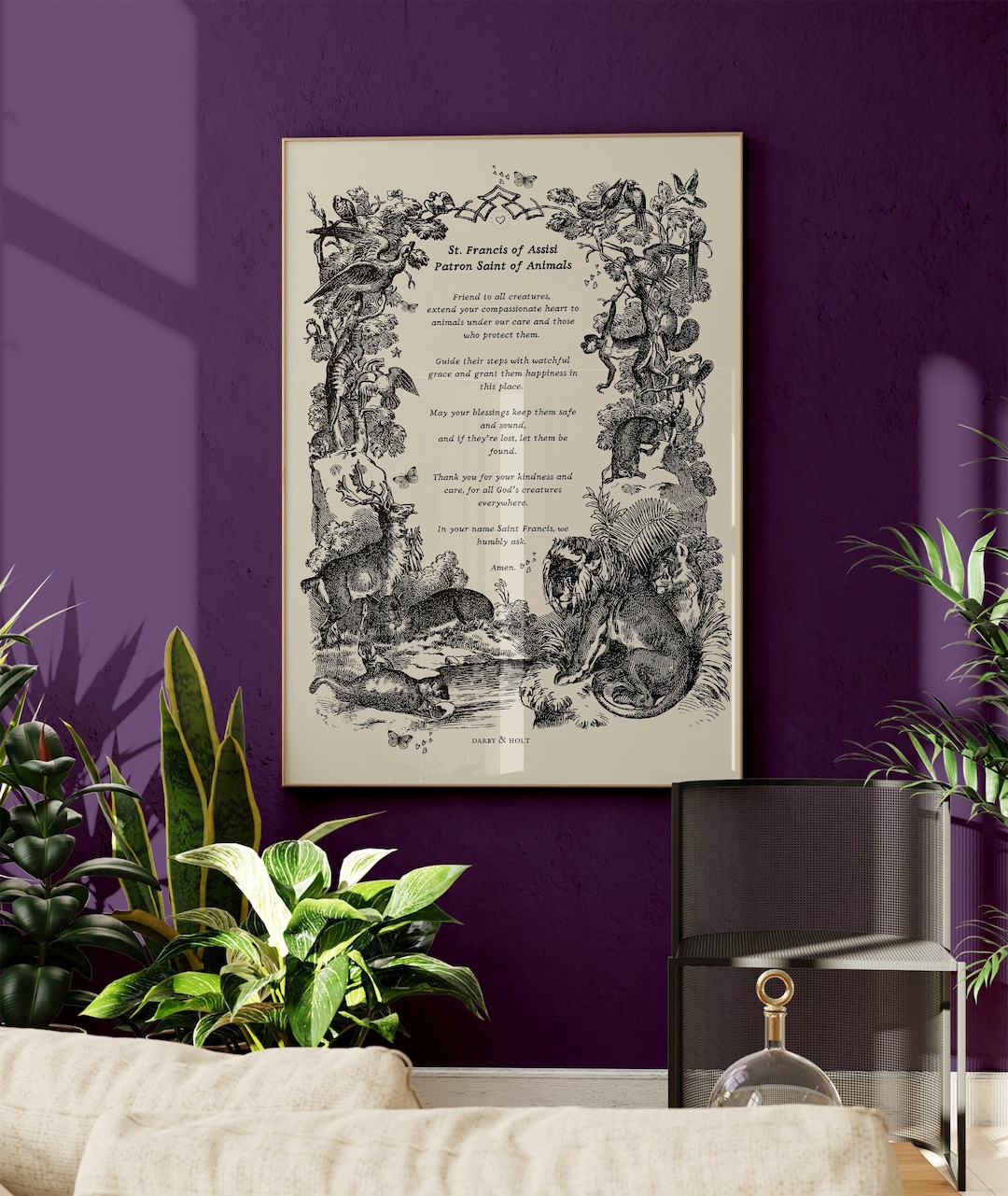 Patron Saint of Animals Prayer, Francis of Assisi Wall Art, Catholic ...