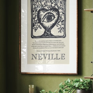 Neville Goddard Poster, Neville Symbol Heart, Law of Attraction Print ...