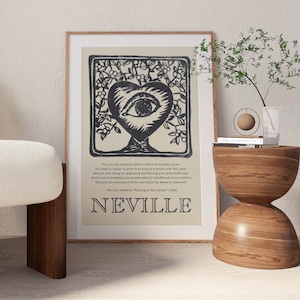 Neville Goddard Poster, Neville Symbol Heart, Law of Attraction Print ...