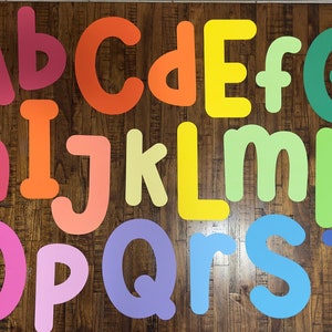 Alphabet, Rainbow Alphabet, Classroom Decore, ABC, Educational Wall Art ...