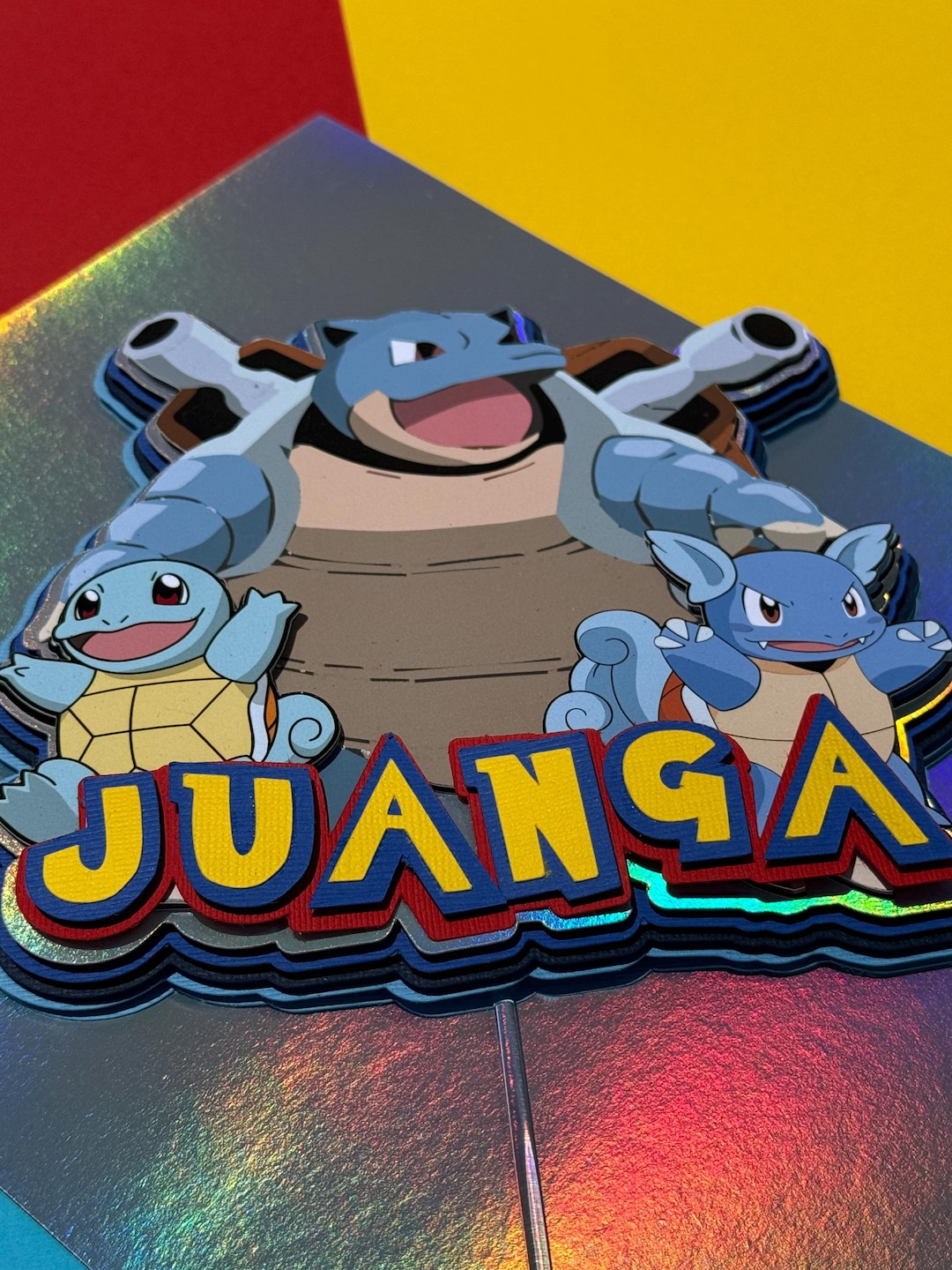 Personalize Pokemon Cake Topper, Blastoise Evolution, Pokemon 3D Letter ...