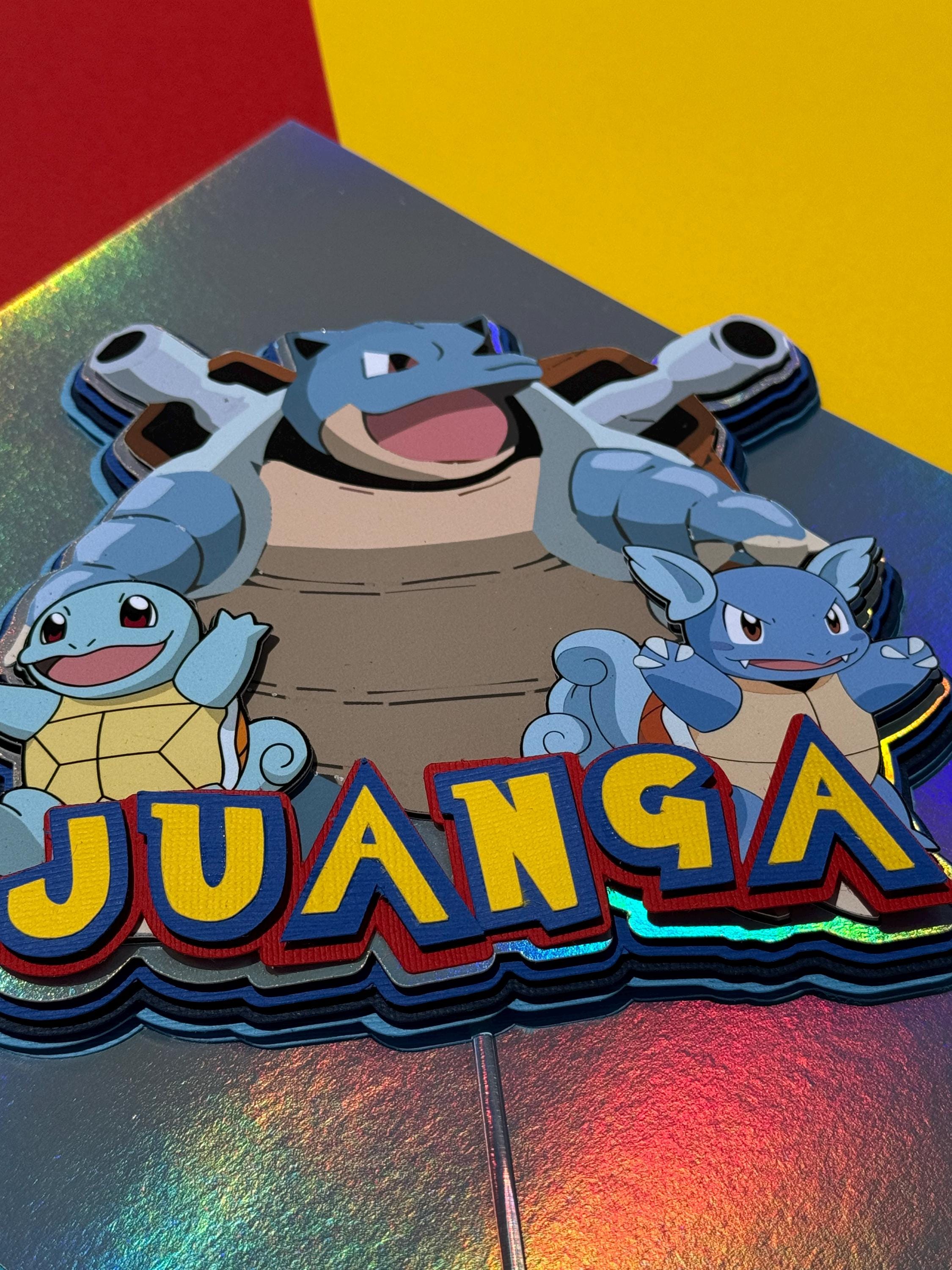 Personalize Pokemon Cake Topper, Blastoise Evolution, Pokemon 3D Letter ...
