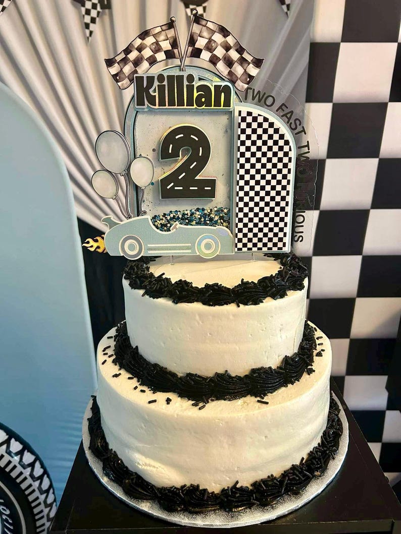 Two Fast Cake Topper| Two Fast Two Furious Birthday| Race Car Cake ...