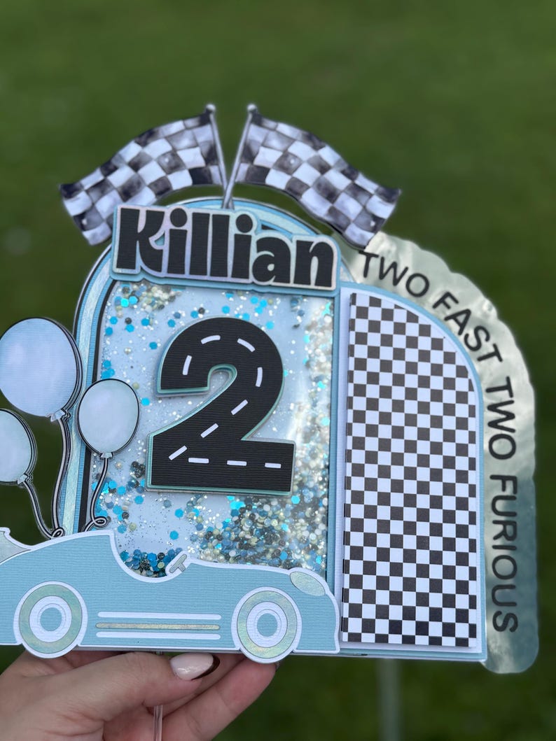 Two Fast Cake Topper| Two Fast Two Furious Birthday| Race Car Cake ...