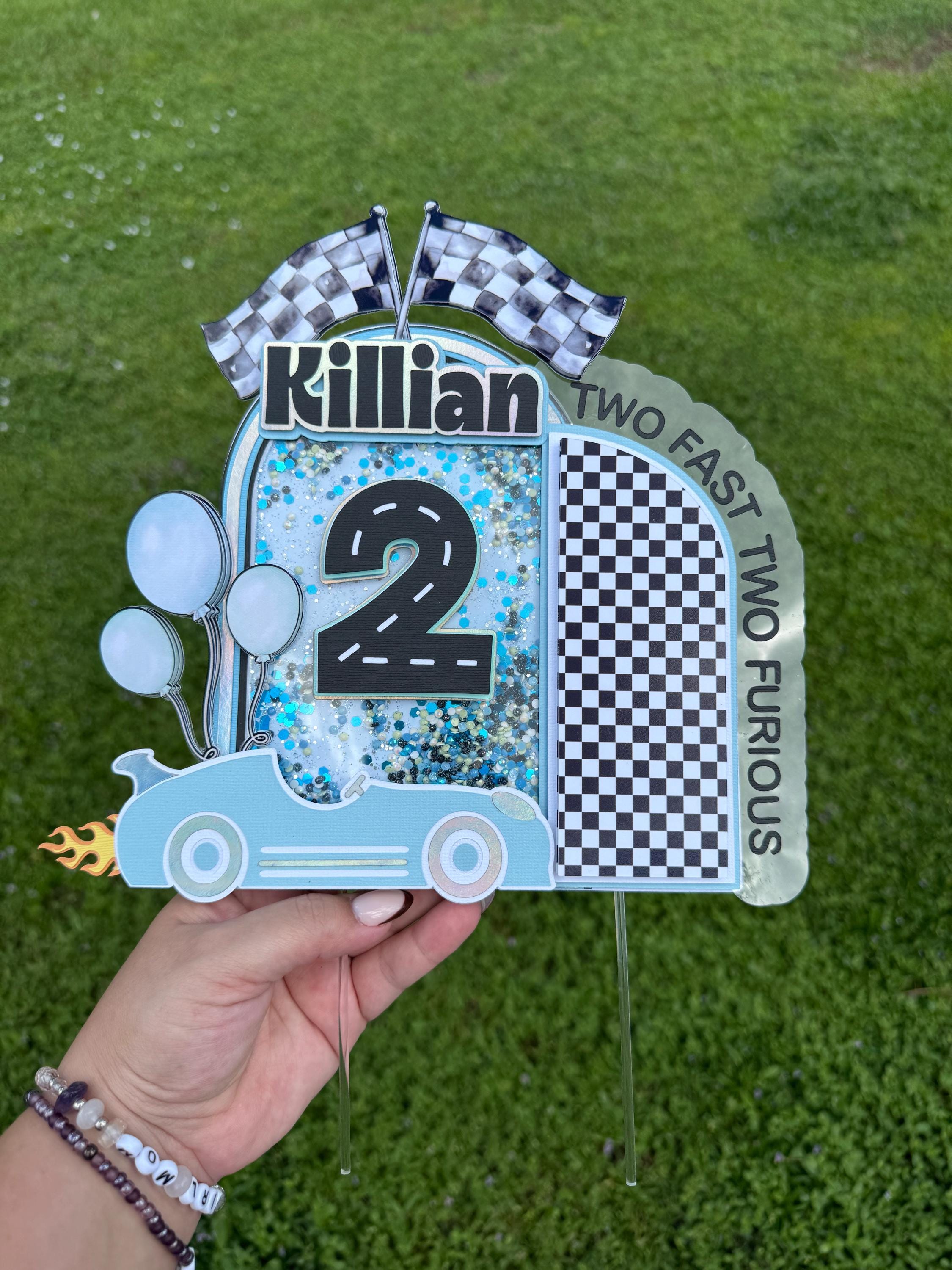 Two Fast Cake Topper| Two Fast Two Furious Birthday| Race Car Cake ...