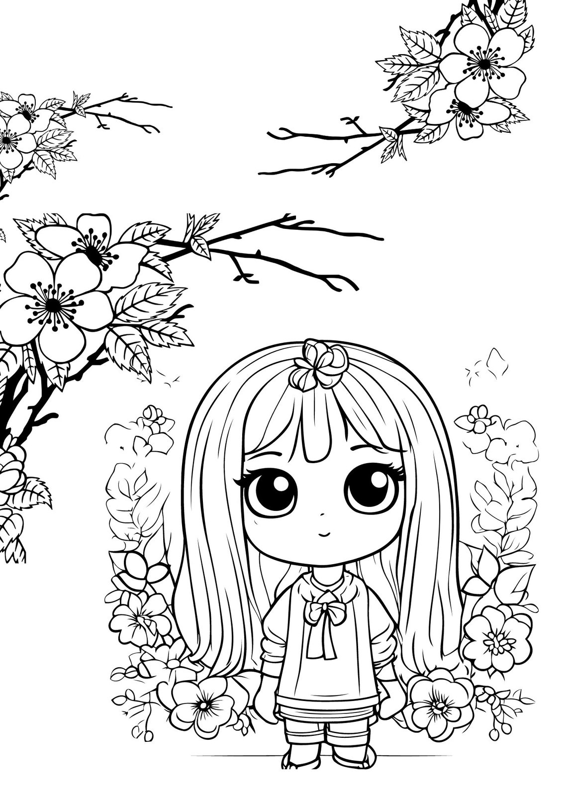 Cute Girl Coloring Pages for Kids, 20 Coloring Pages, Princess Coloring ...