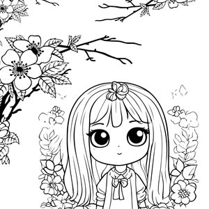 Cute Girl Coloring Pages for Kids, 20 Coloring Pages, Princess Coloring ...
