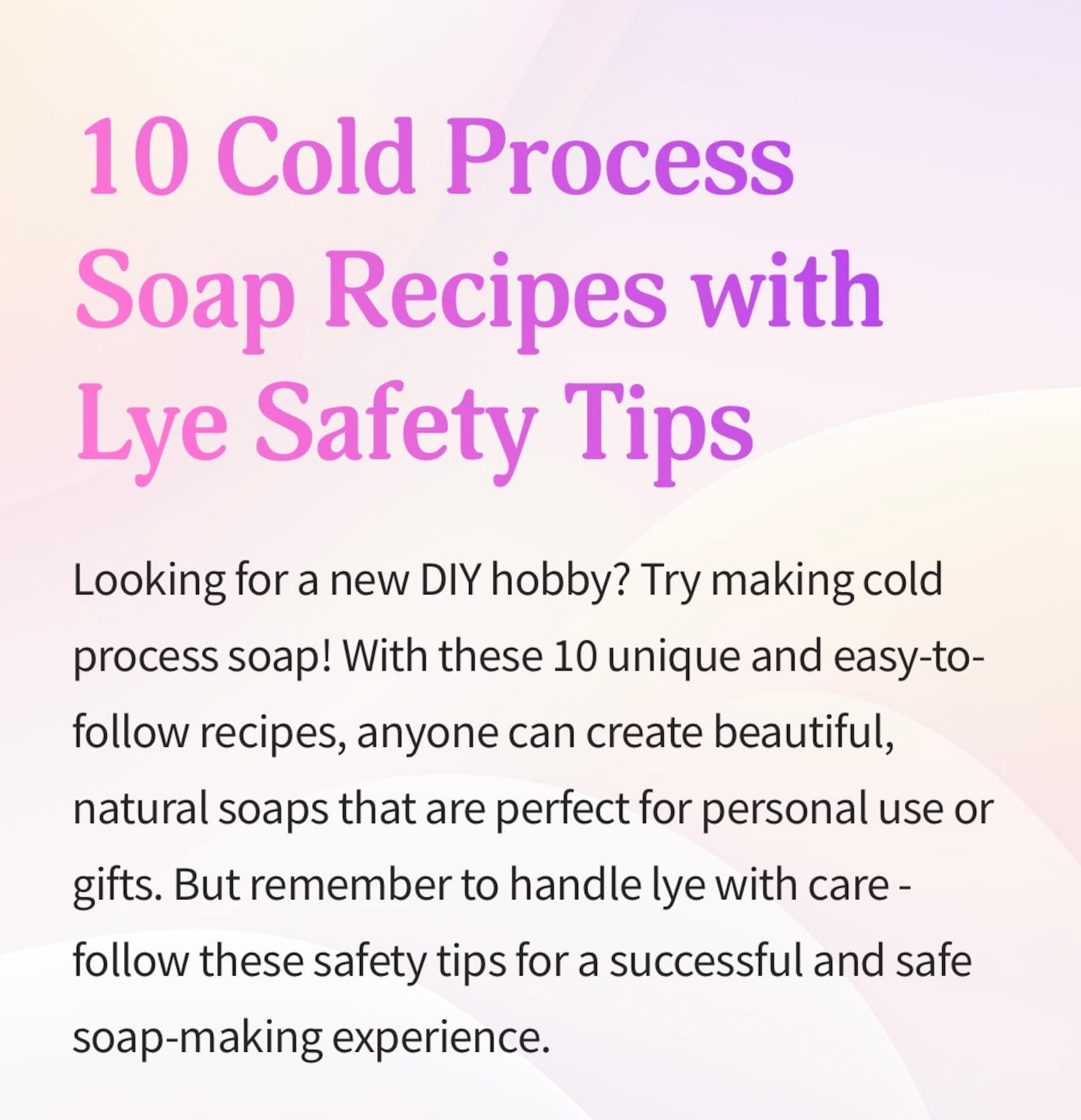 10 Cold Process Soap Recipes PDF, Soap Maker, Digital Download, Artisan ...