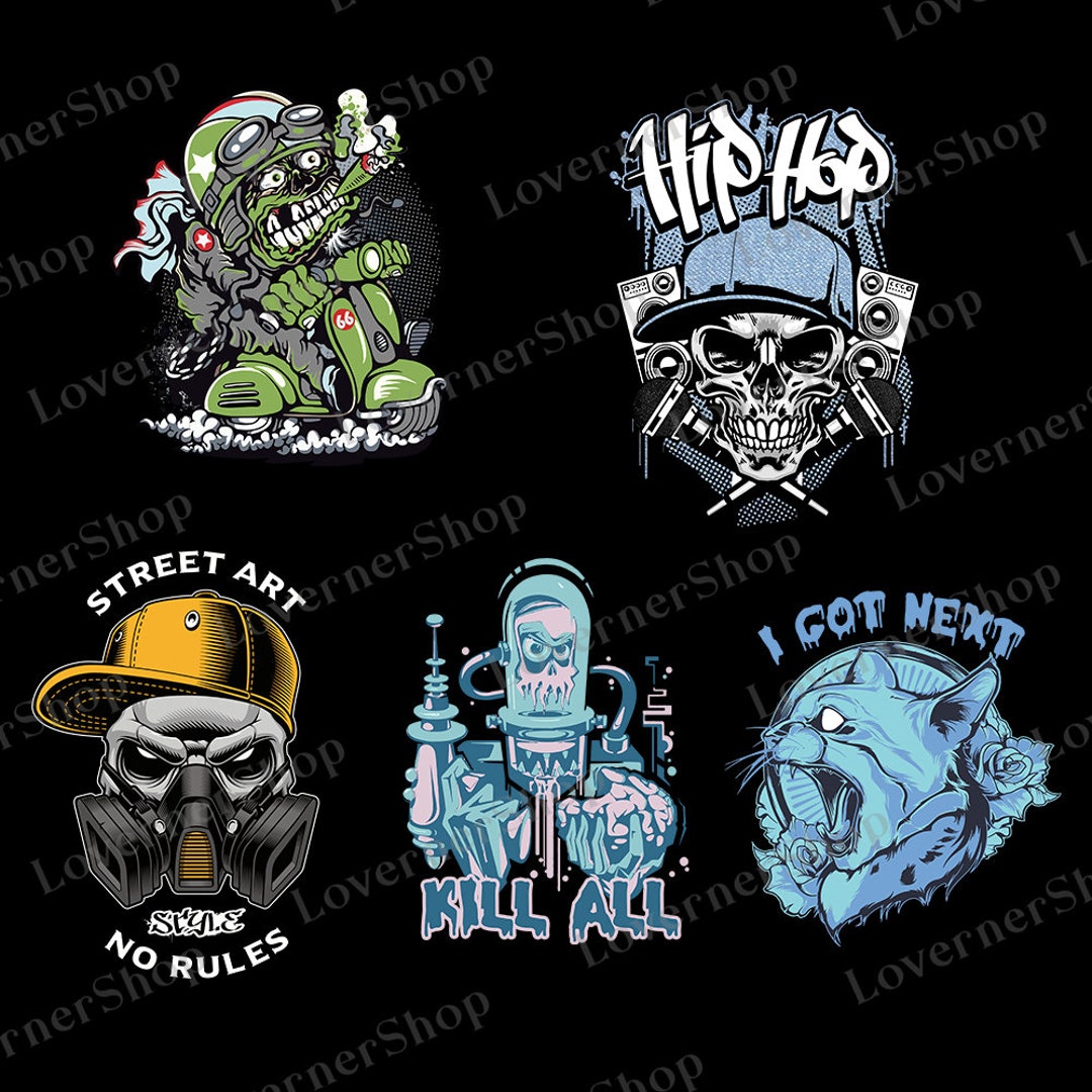 5 Hip Hop Skull Mask Digital Mischievous Skull Mask PDF - Etsy