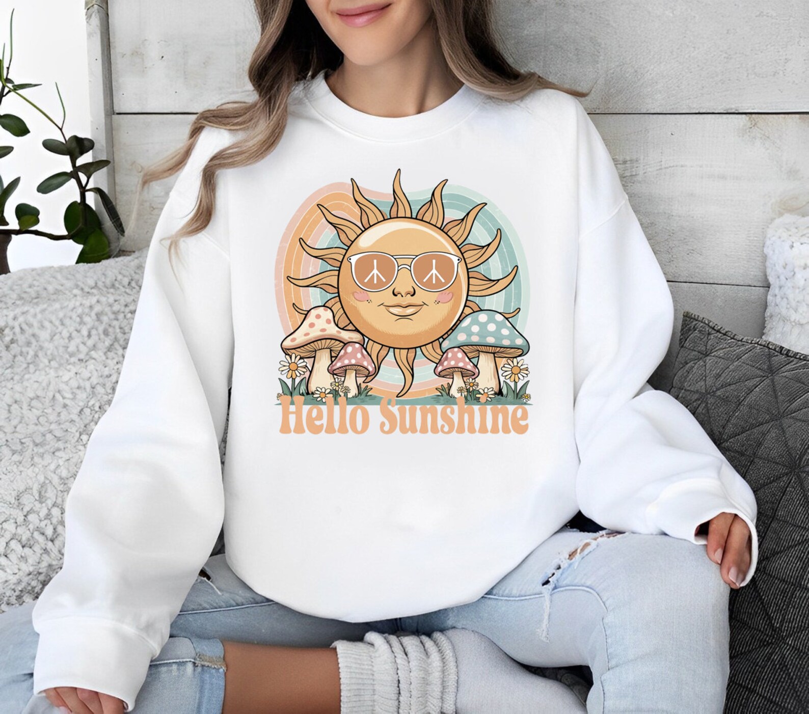 Hello Sunshine Png-hippie Sublimation,retro Png, Digital Design ...