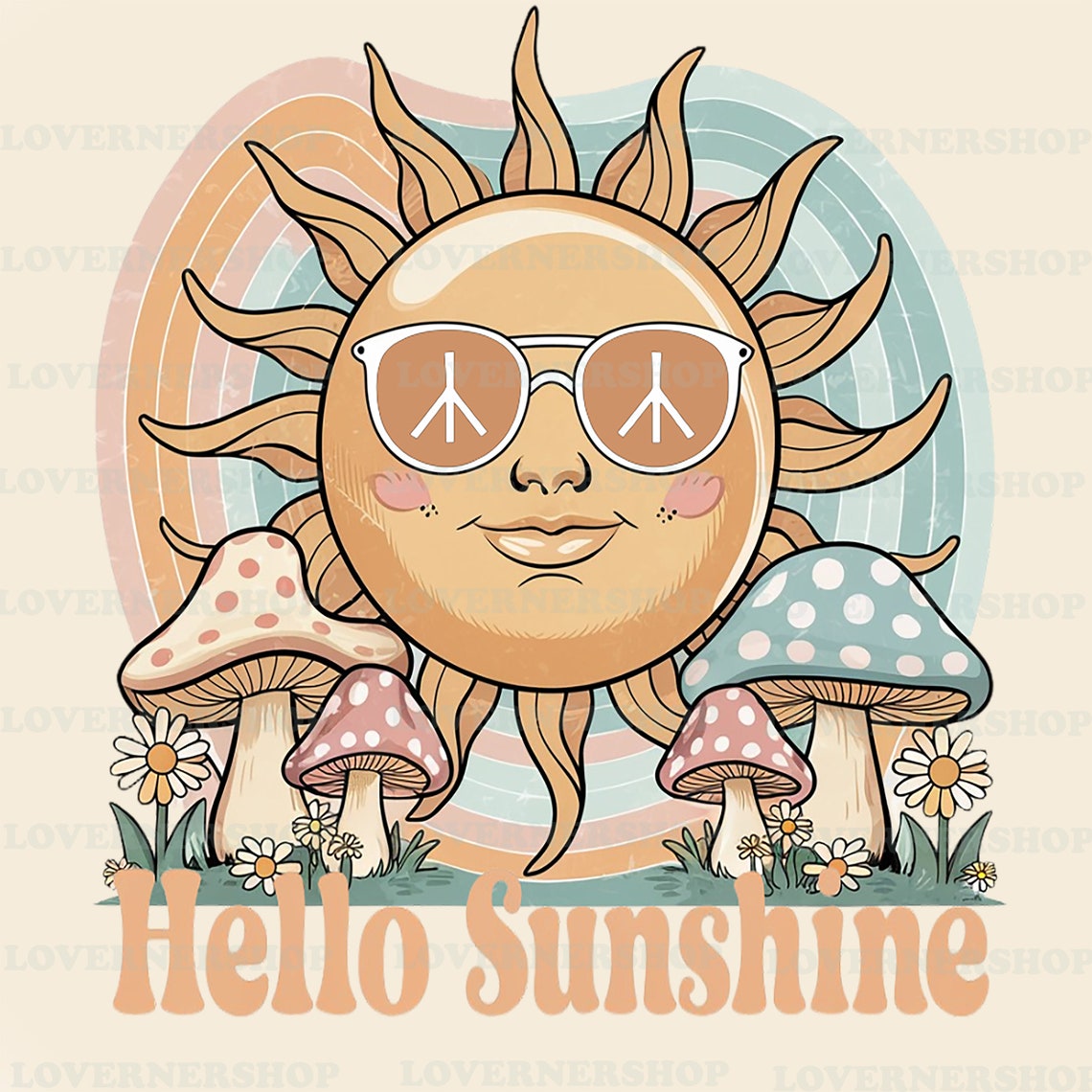 Hello Sunshine Png-hippie Sublimation,retro Png, Digital Design ...