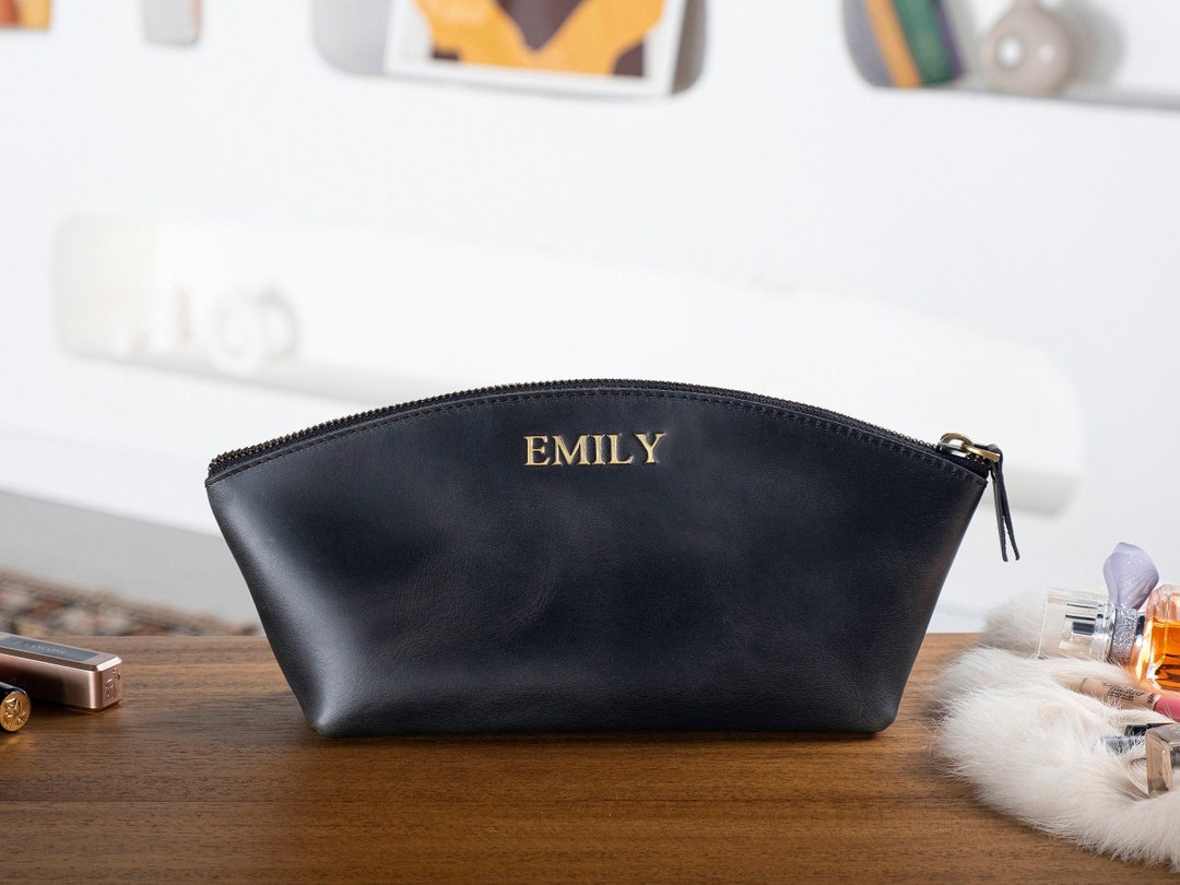 Custom Makeup Bag, Leather Cosmetic Bag, Fathers Day Gifts for Her ...