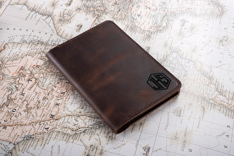 Personalized Leather Passport Holder, Custom Engraved Passport Cover ...