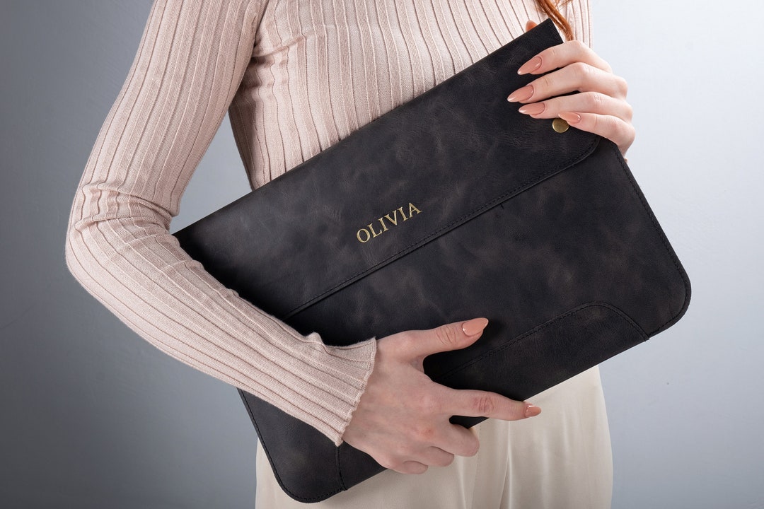 Personalized Leather Laptop Sleeve, Custom Laptop Case, Case for ...